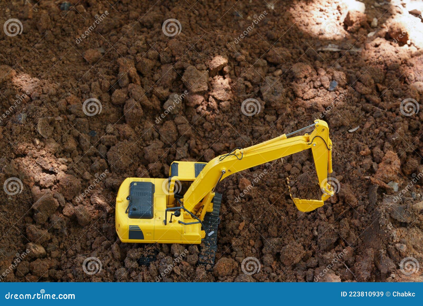 Yellow Excavators are Digging the Soil Stock Image - Image of ...