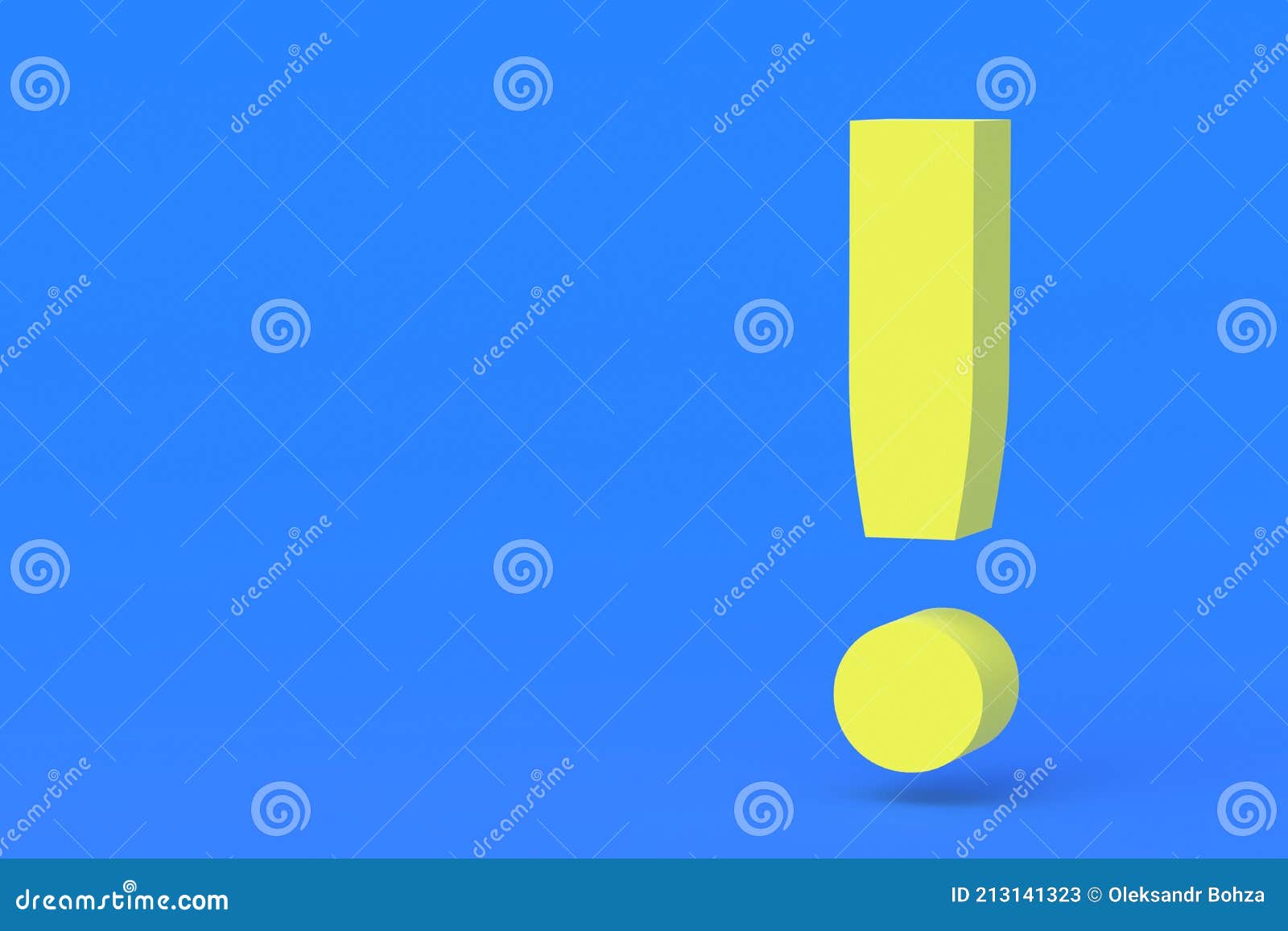 Yellow Exclamation Mark In Purple Background. Three-dimensional ...