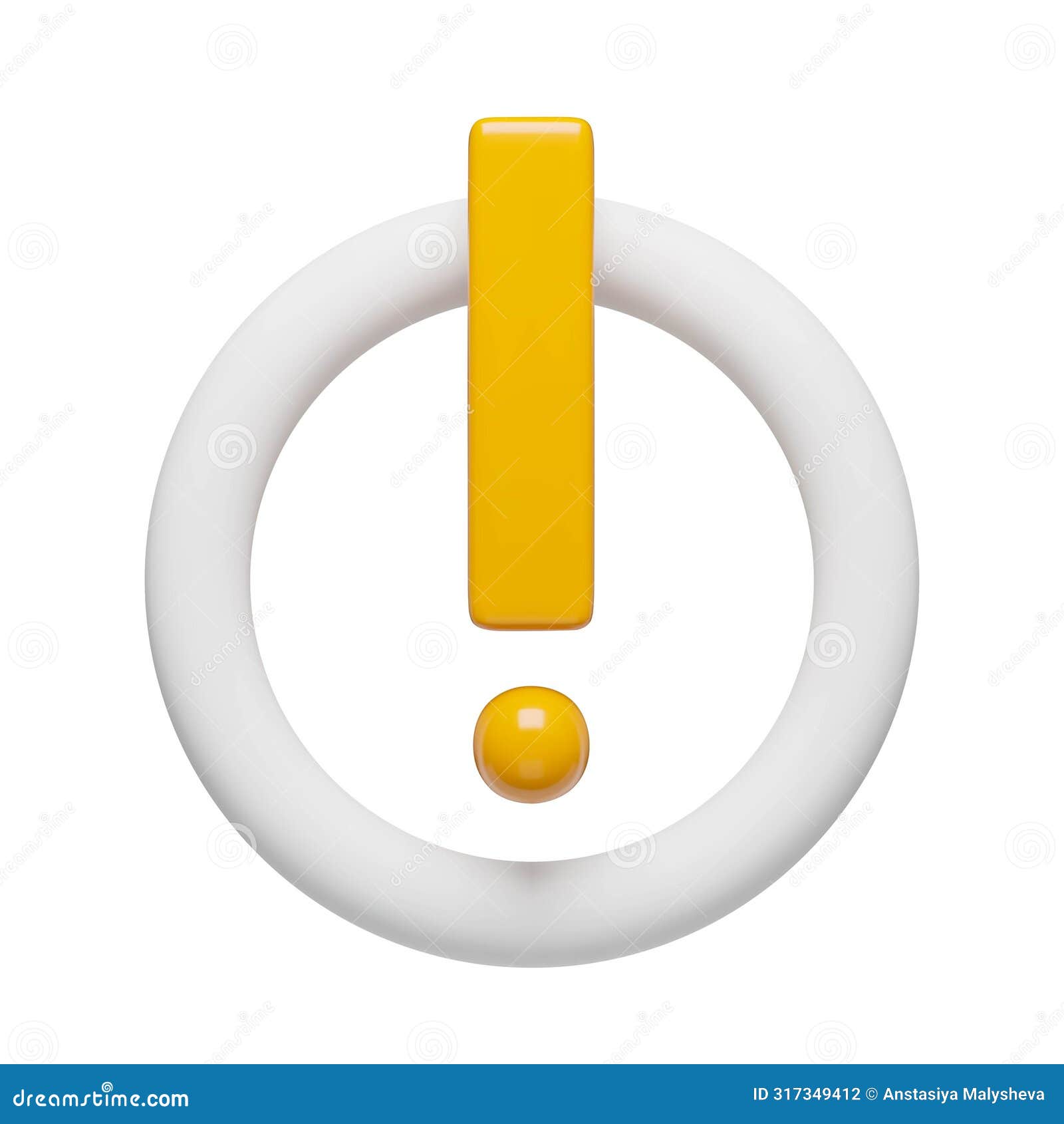 Yellow Exclamation Mark Symbol in White Glossy Circle Stock Vector ...