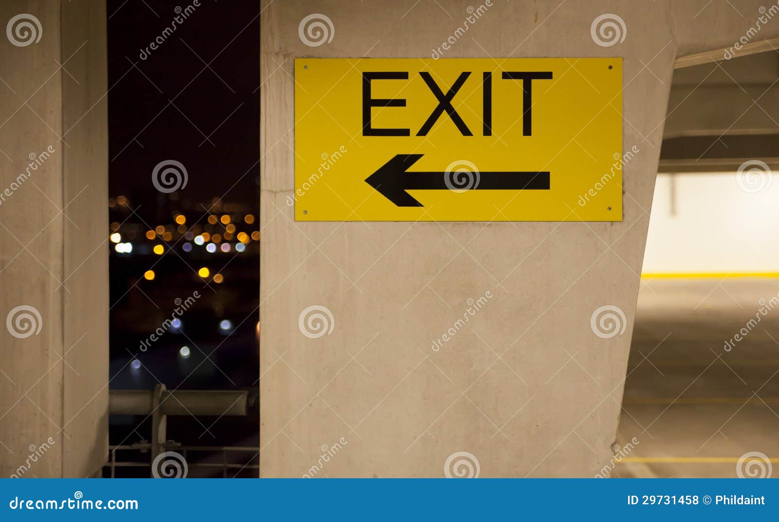 Exit sign stock photo. Image of scene, industry, parking - 29731458