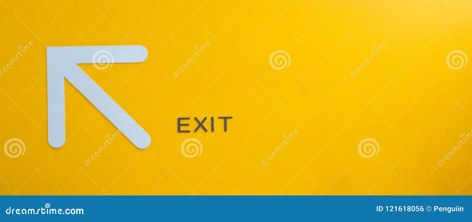 Yellow Exit Sign, Empty Space. Stock Photo - Image of silhouette ...