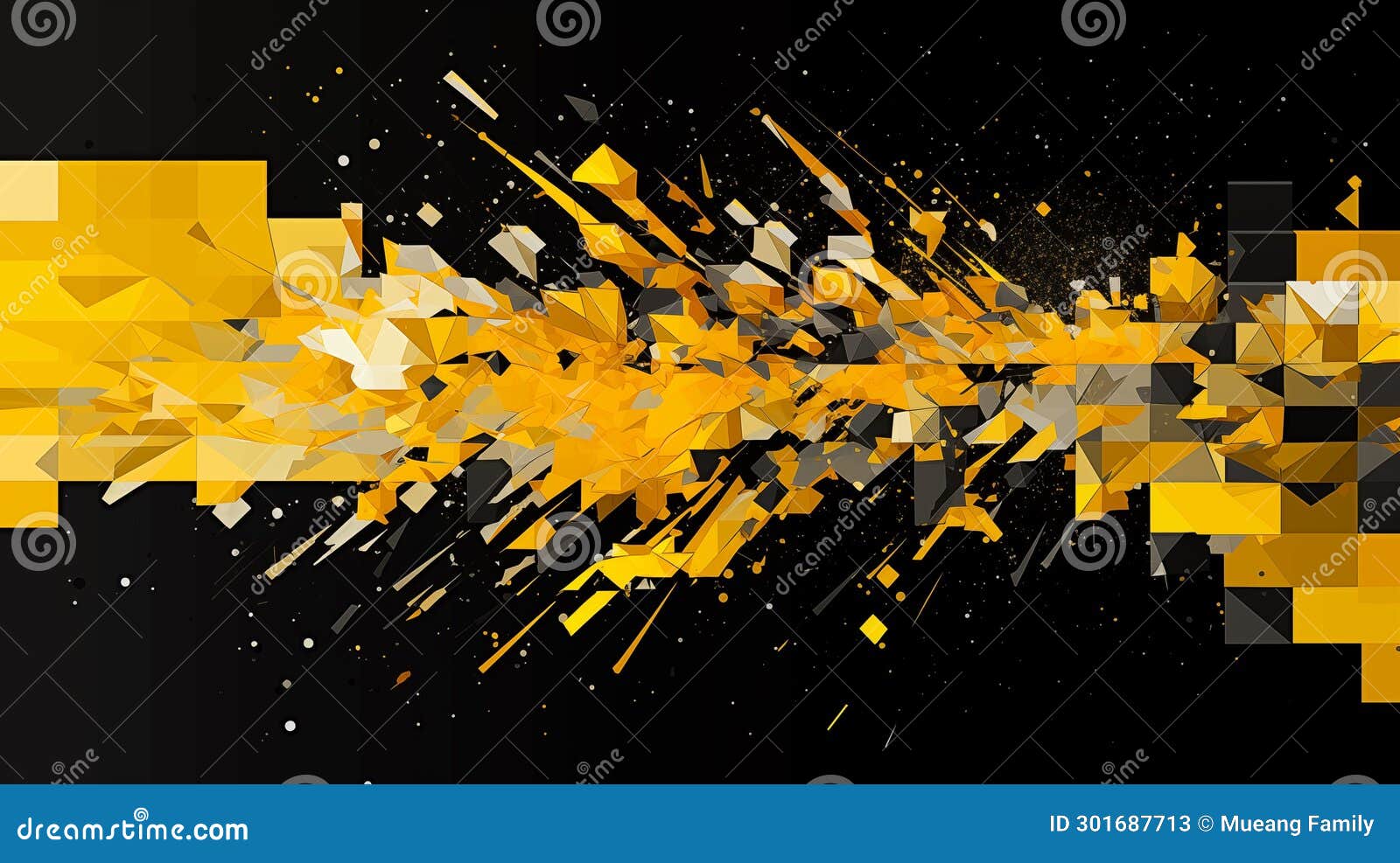 A Yellow Explosion on a Black Background, Creating a Dynamic and ...