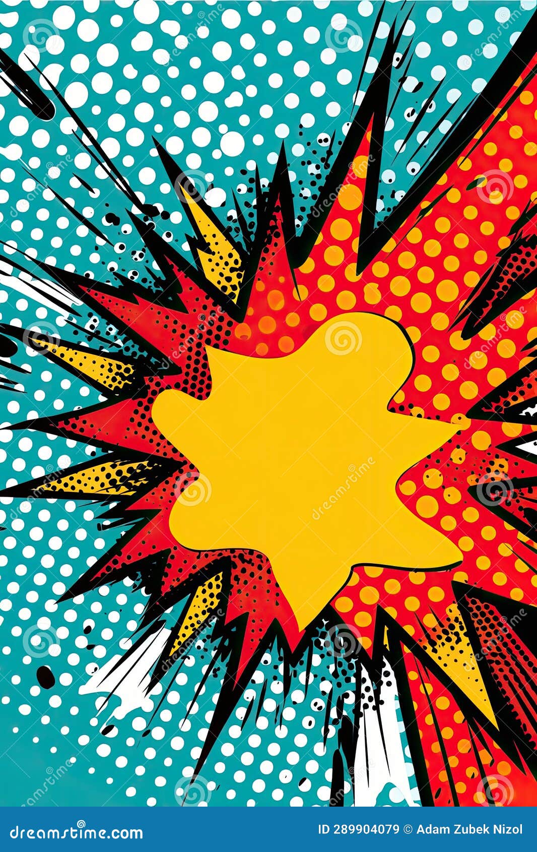 A Yellow Explosion on a Blue Background Stock Illustration ...