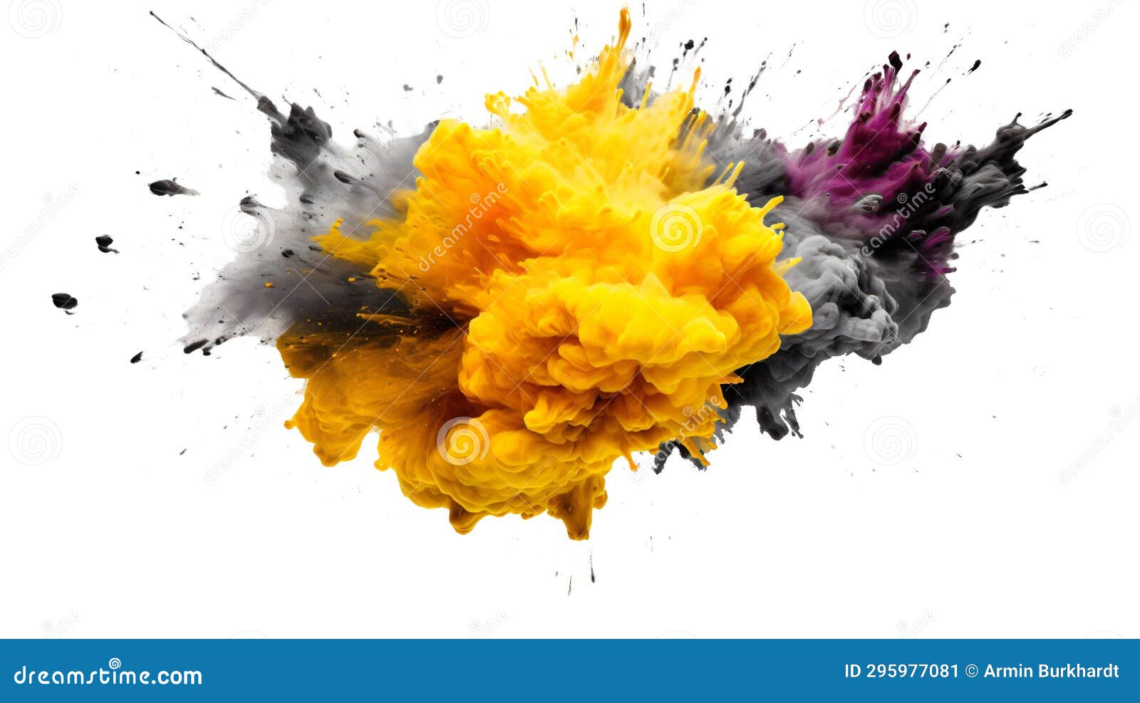 Yellow Explosion of Colored Flour Stock Illustration - Illustration of ...