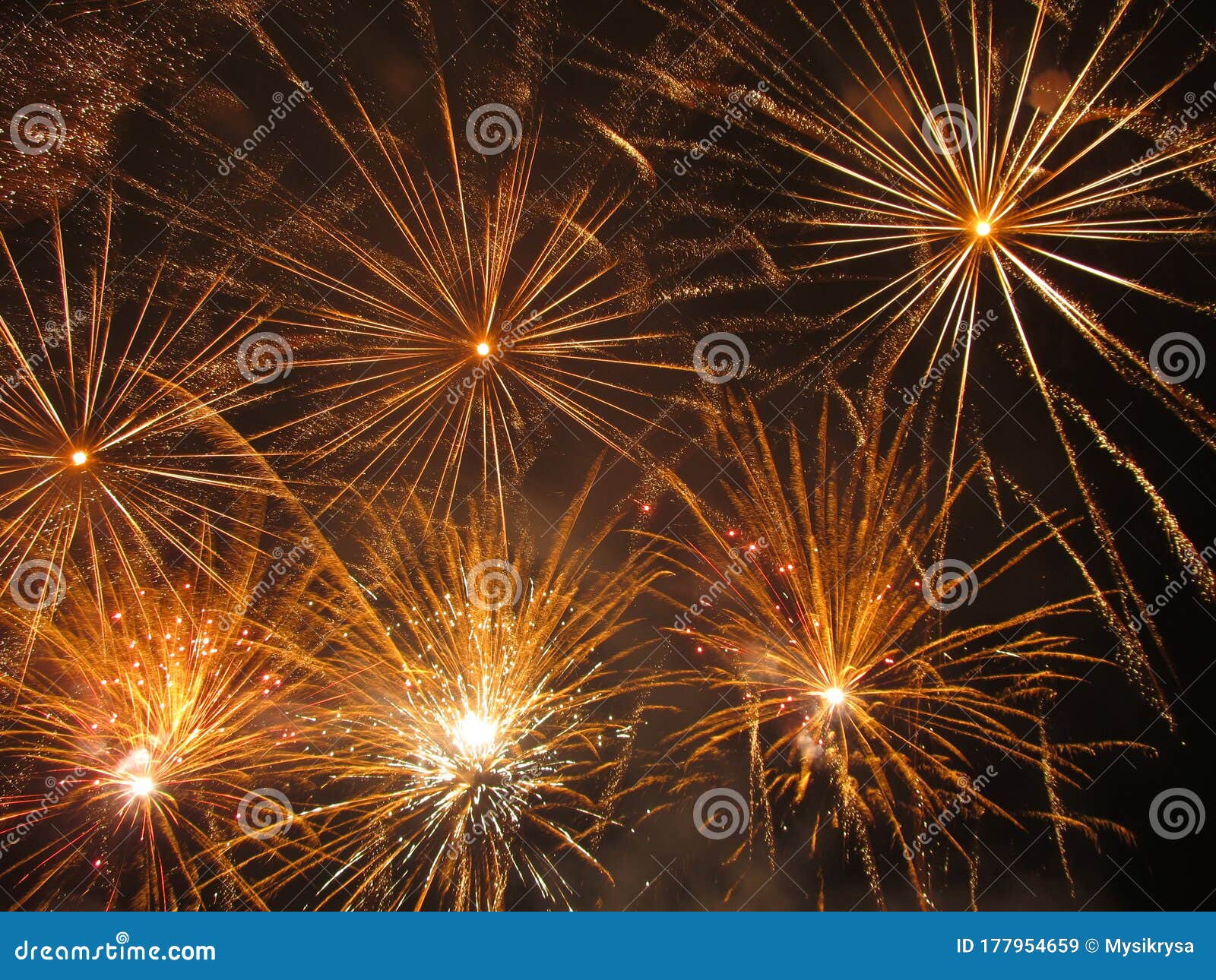 Yellow fireworks stock image. Image of holiday, independence - 177954659