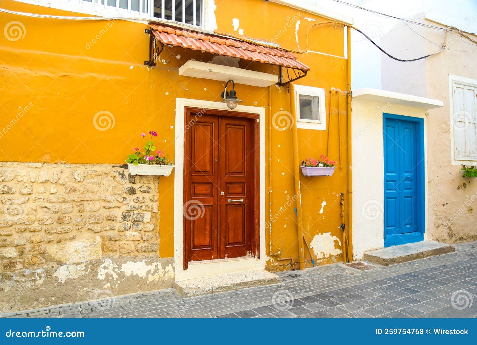 Yellow Exterior Wall of a Building Stock Photo - Image of colorful ...