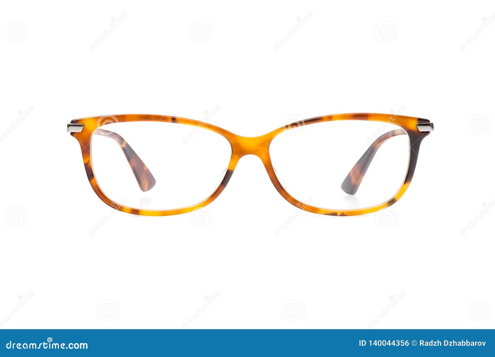 Yellow Eyeglasses In Round Frame Transparent For Reading Or Good Vision ...