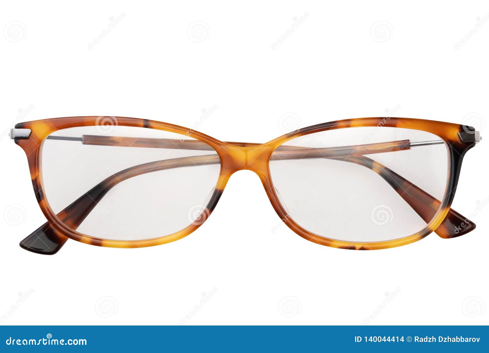 Yellow Eyeglasses in Rectangular Frame Transparent for Reading or Good ...