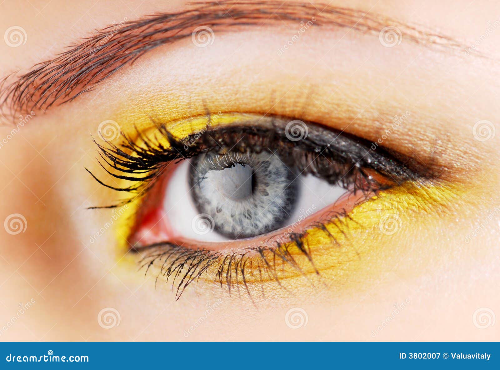 Yellow eyeshadow stock image. Image of close, glamor, clean - 3802007