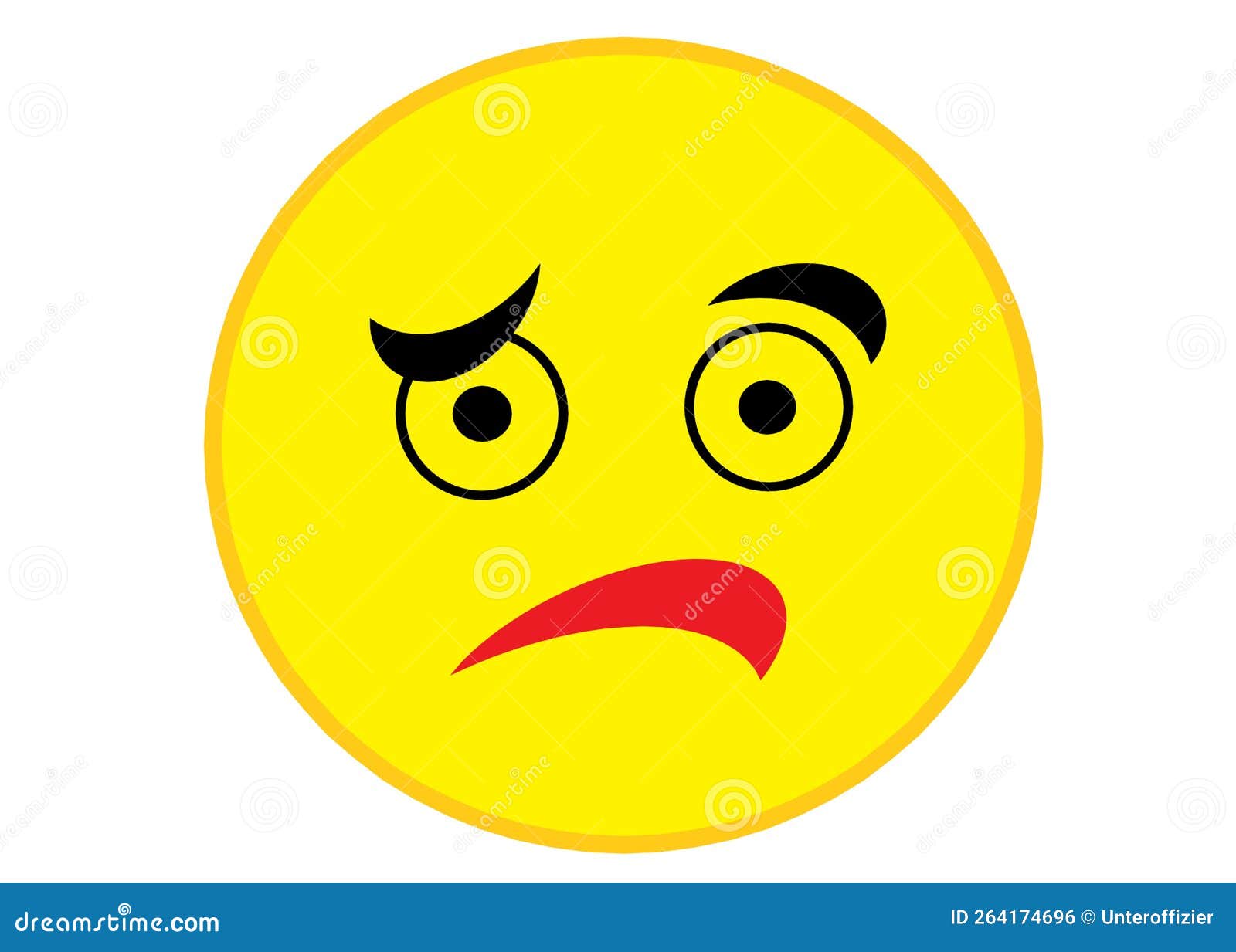 A Yellow Face Expression Smiley Emoticon of Despair and Disgusted ...