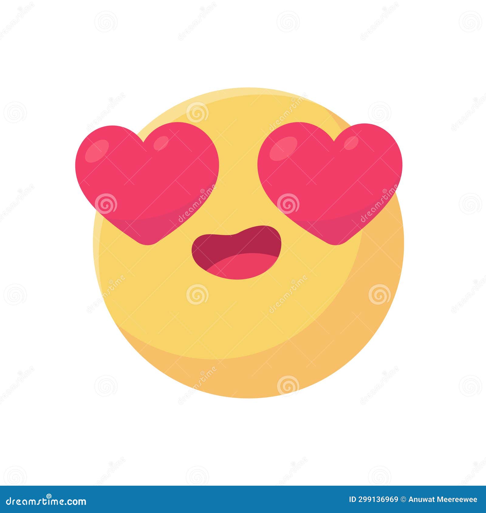 Yellow Face with Heart Eyes Concept of Falling in Love Stock Vector ...