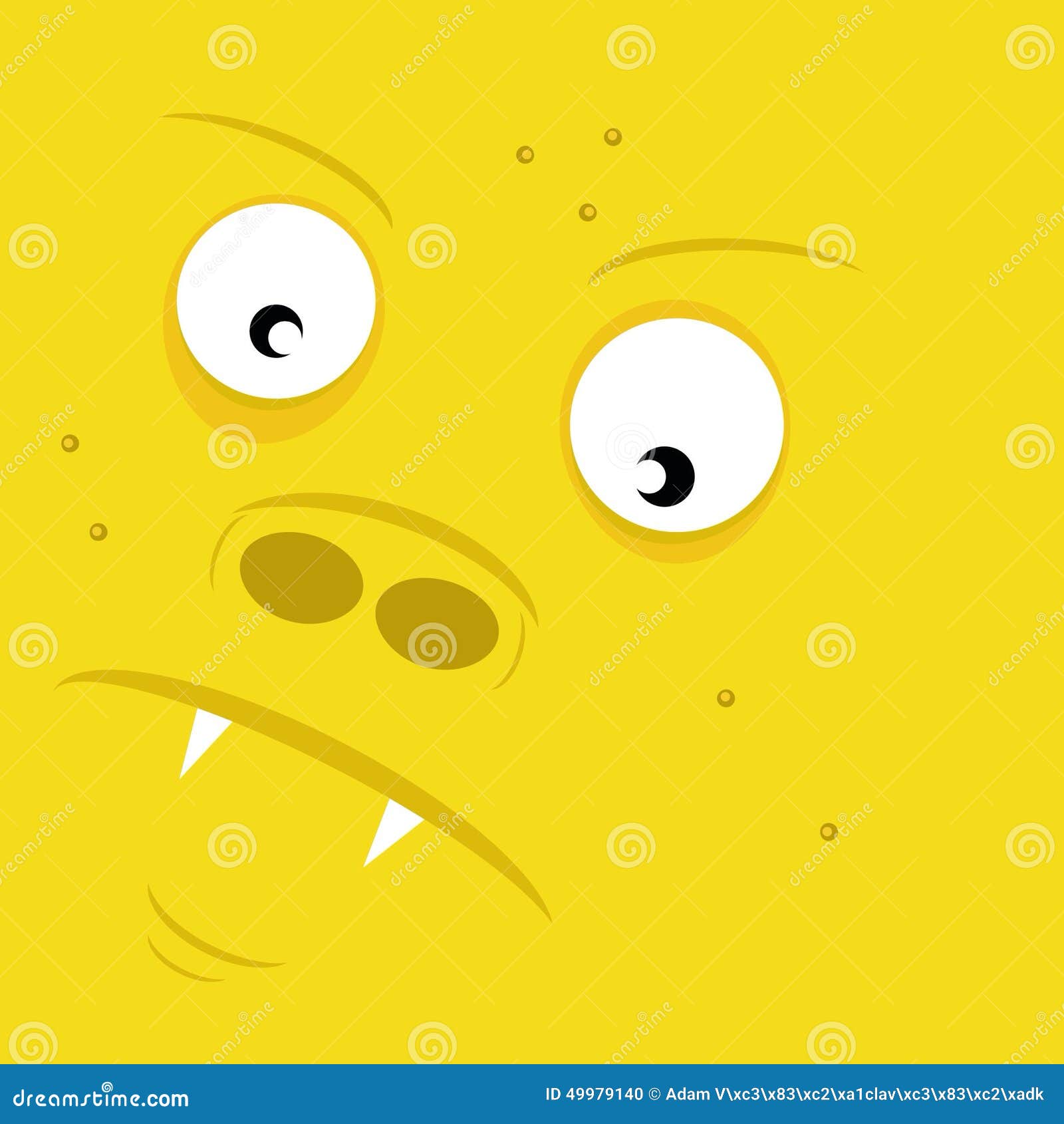 Yellow face of monster stock vector. Illustration of illustration ...