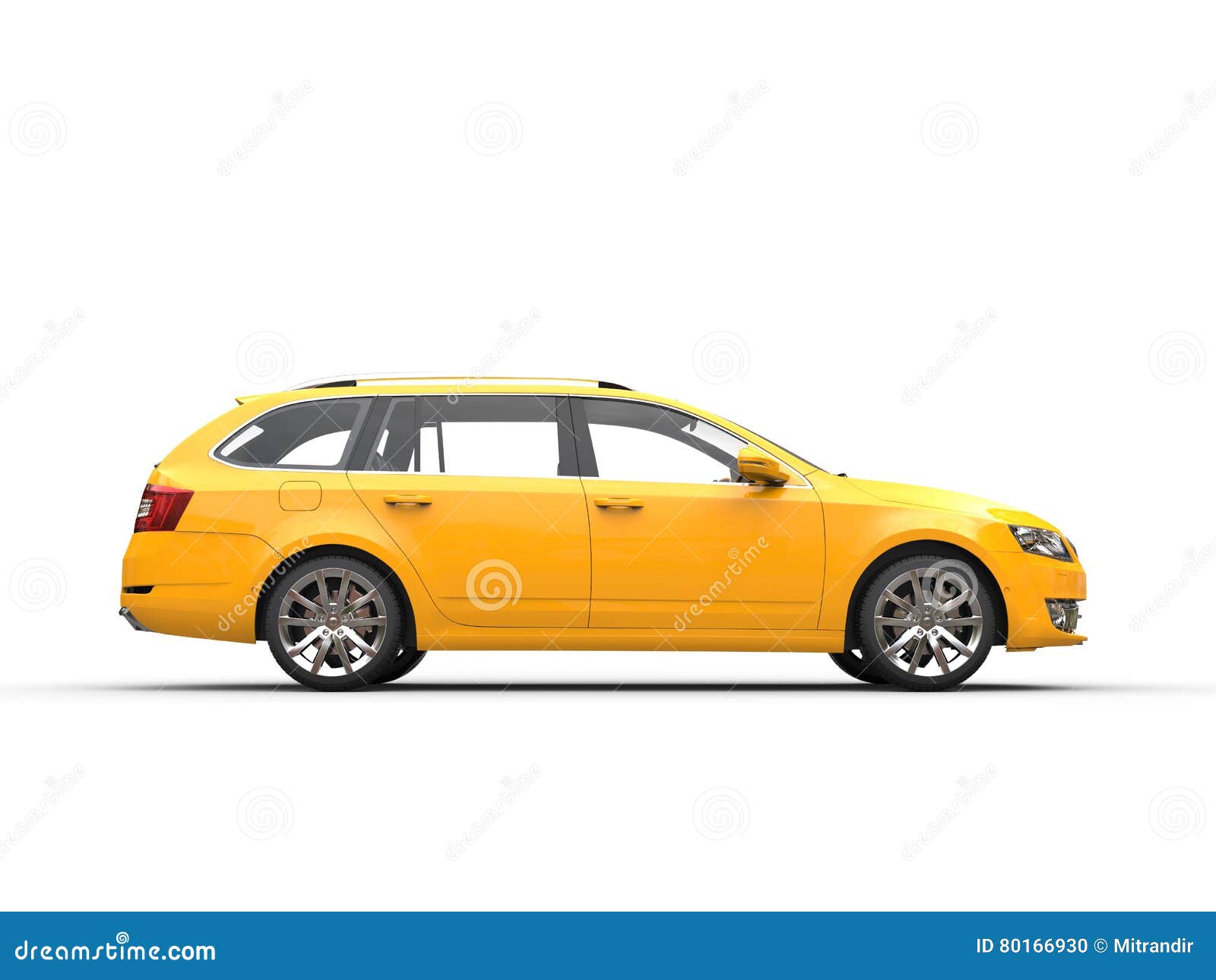 Yellow Family Car - Side View Stock Photo - Image of urban, travel ...