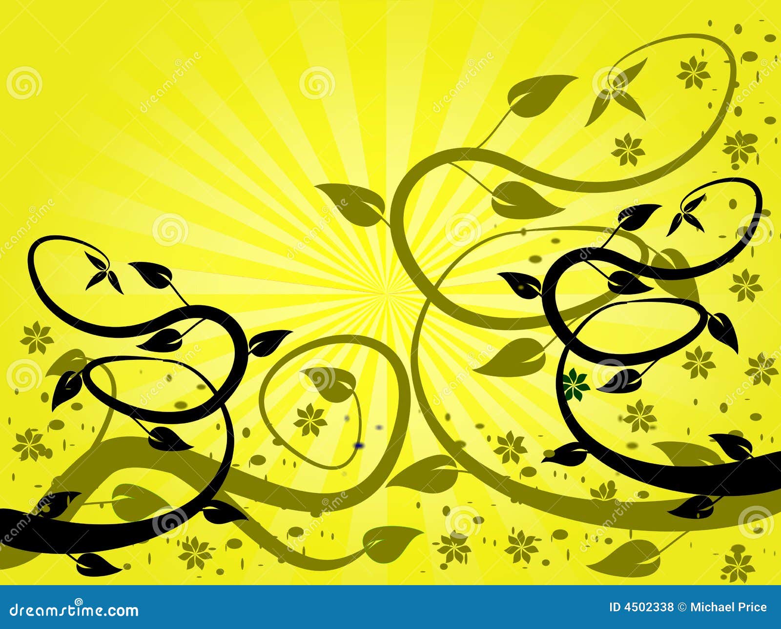 Yellow Fan Floral Background Stock Vector - Illustration of swirl ...
