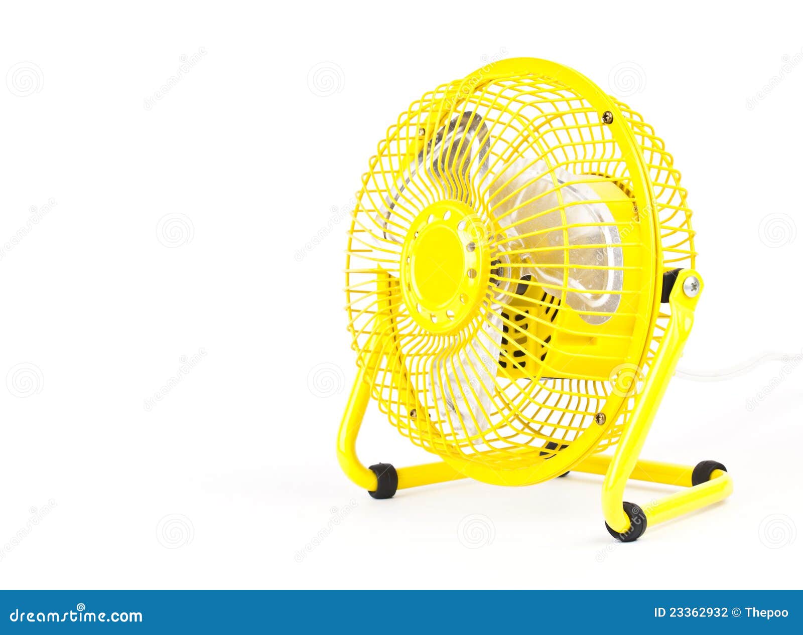 Yellow fans. stock photo. Image of object, metal, home - 23362932