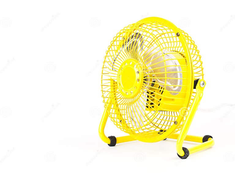 Yellow fans. stock photo. Image of object, metal, home - 23362932