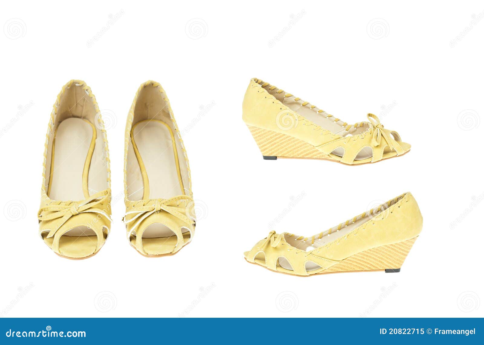 Yellow Fashion Shoes, Platform Model Stock Image - Image of footwear ...