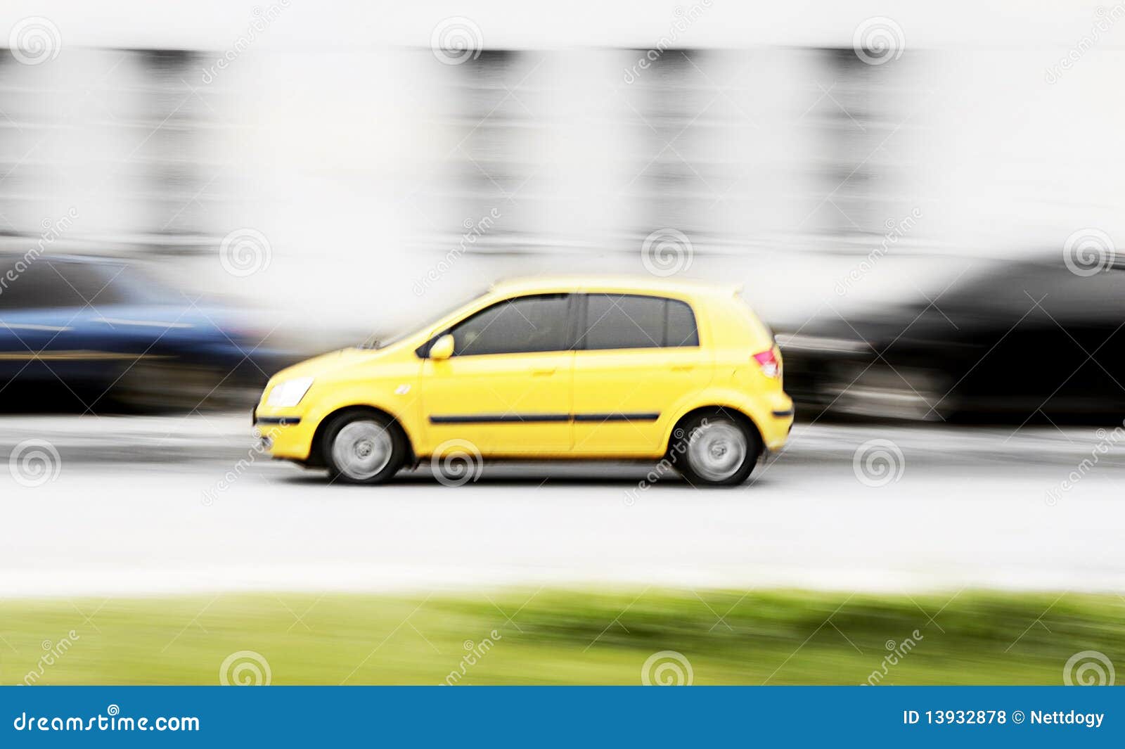 Yellow fast car stock photo. Image of blur, detail, automobile - 13932878