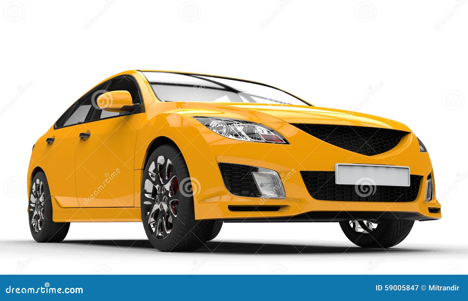 Yellow Fast Car stock illustration. Illustration of blinkers - 59005847