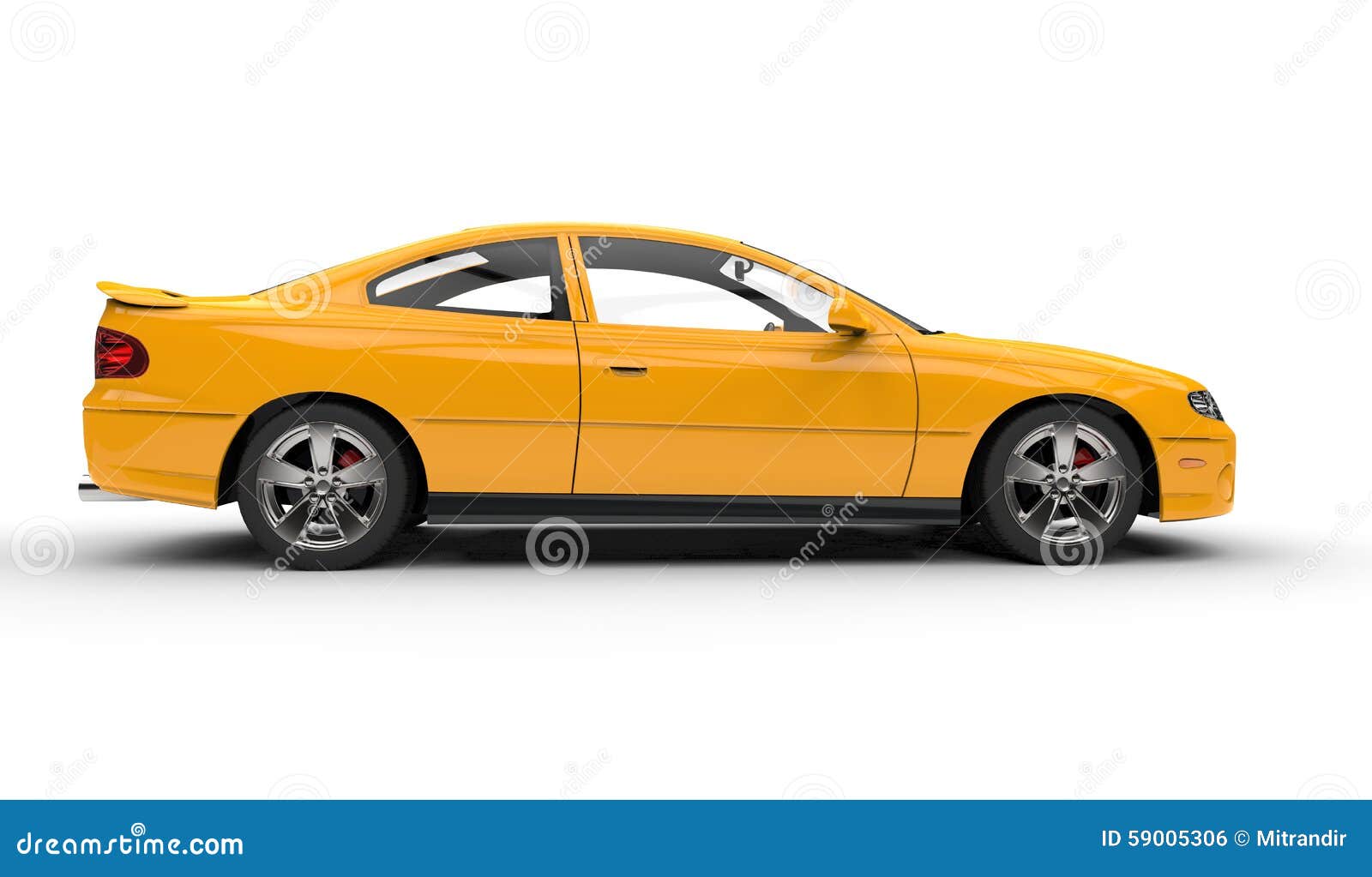 Yellow Fast Car - Side View Stock Illustration - Illustration of ...