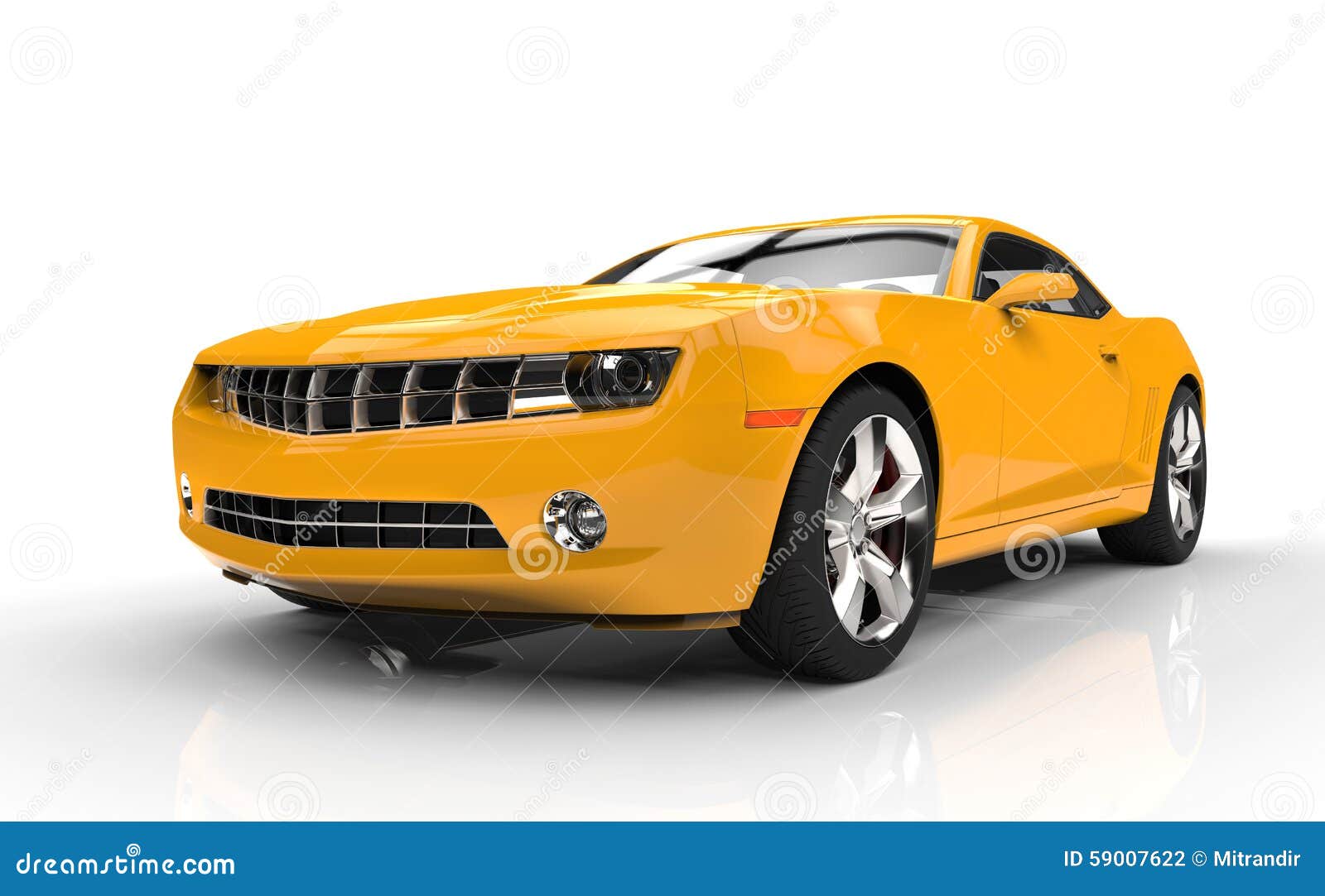 Yellow Fast Car stock photo. Image of chrome, strip, speed - 59007622