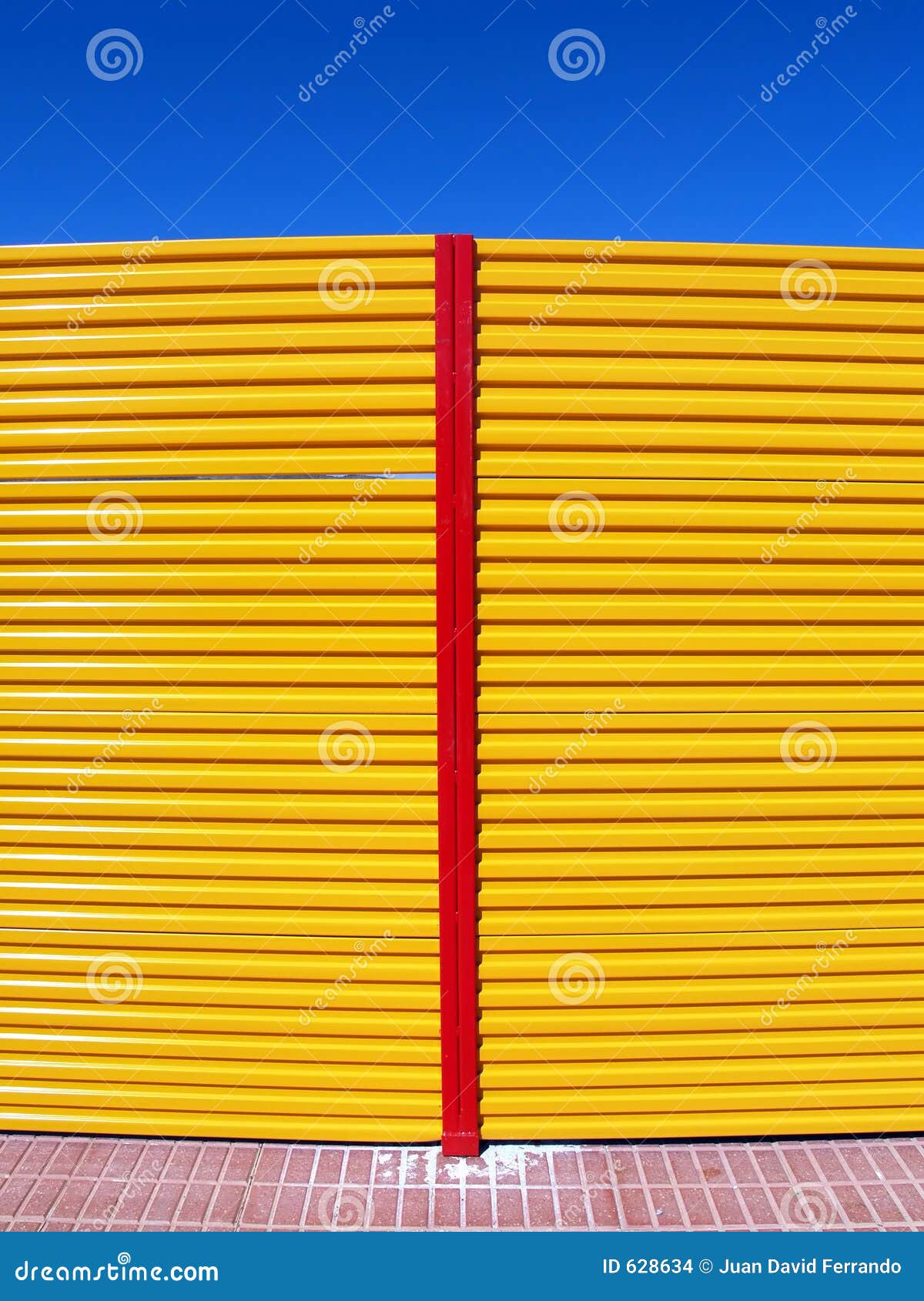 Yellow fence stock photo. Image of fence, blue, yellow - 628634