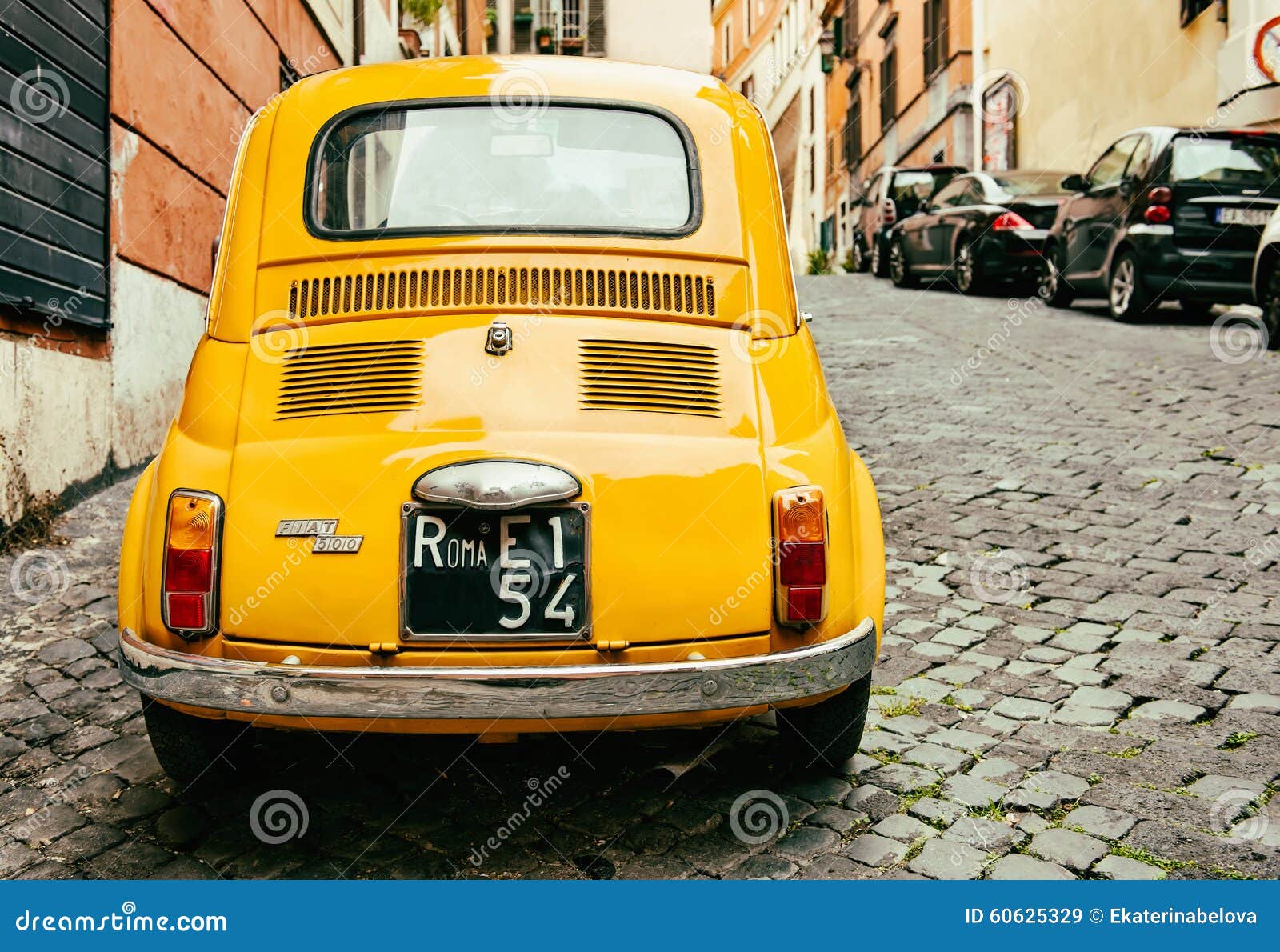 Yellow Fiat 500 Parked in Rome Editorial Stock Image - Image of style ...