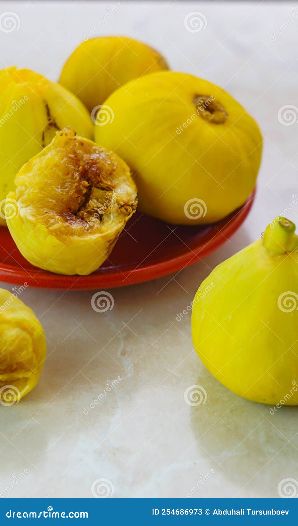 Yellow figs stock image. Image of food, fruity, fresh - 254686973