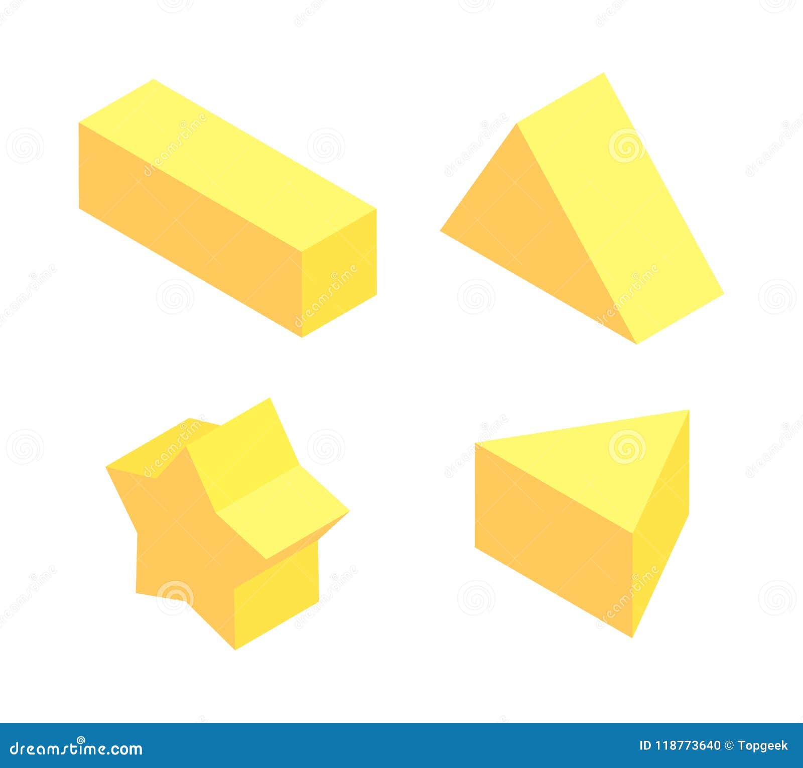 Yellow Figures Set, Colorful Vector Illustration Stock Vector ...