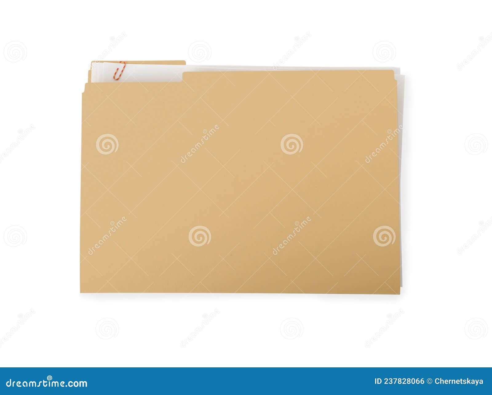 Yellow File with Documents Isolated on White, Top View Stock Photo ...