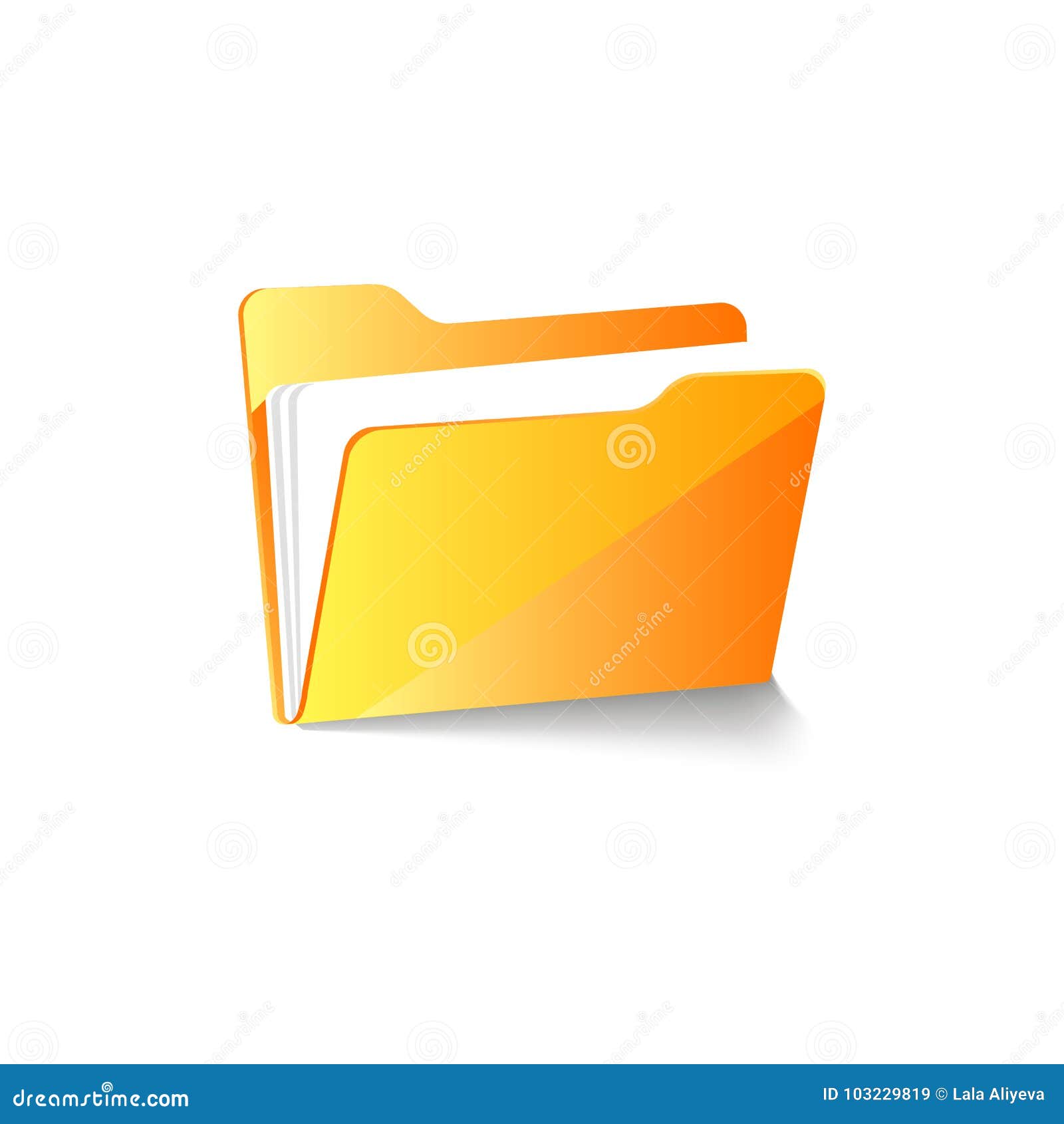 Yellow File Folder Icon Illustrtation Stock Illustration - Illustration ...