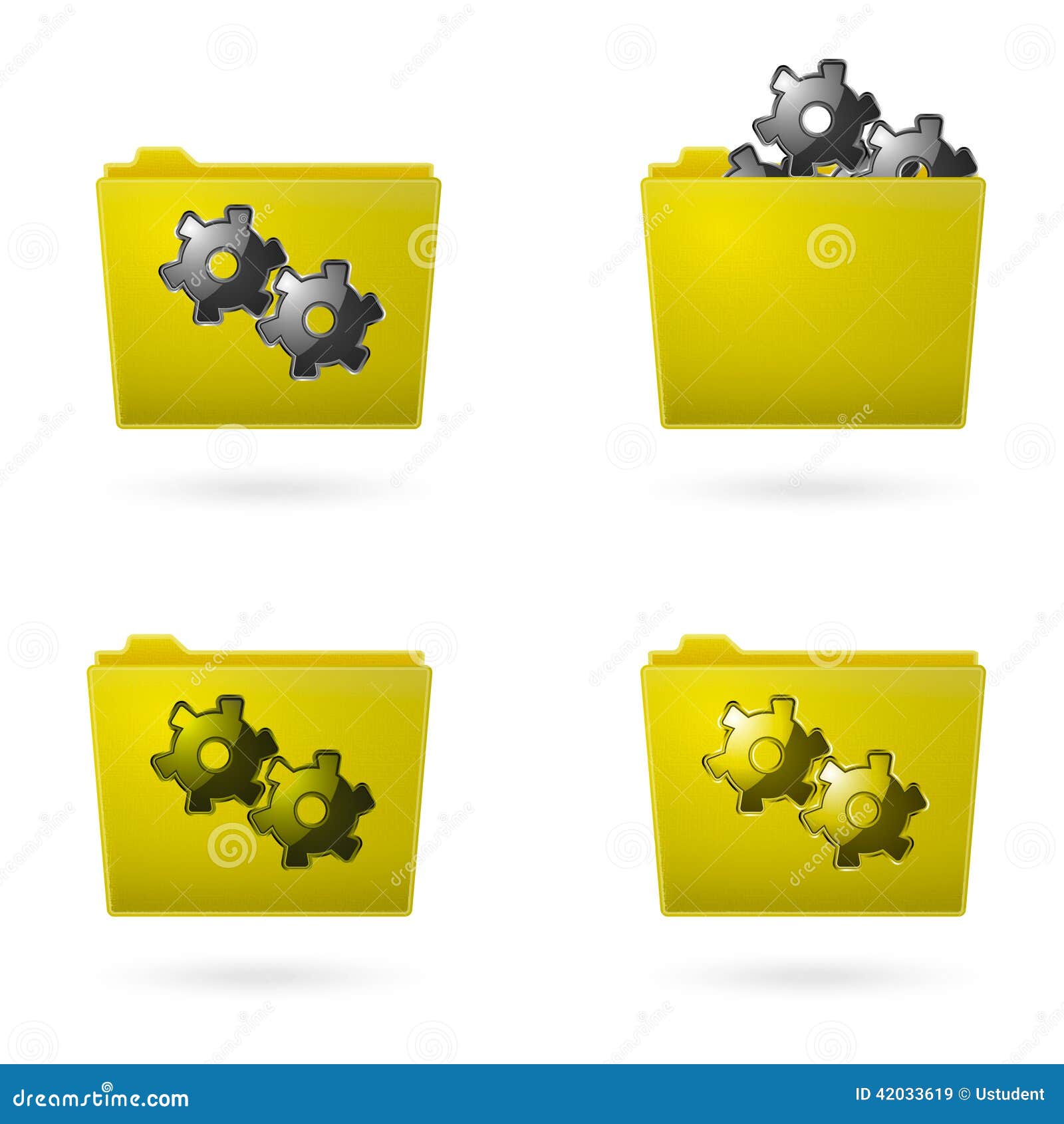 Yellow File Folder Icon Isolated Stock Illustration - Illustration of ...