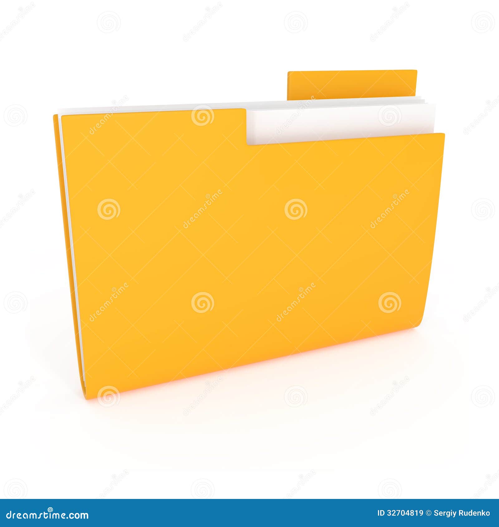 Yellow File Folder Isolated on White Stock Illustration - Illustration ...