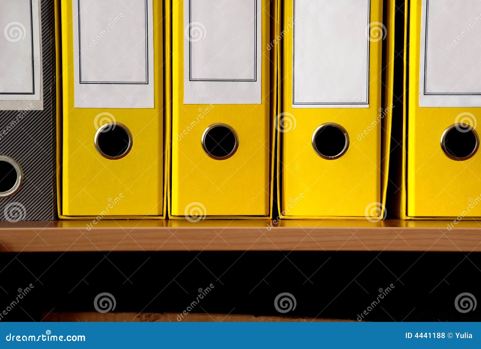 Yellow files row stock photo. Image of pasteboard, close - 4441188
