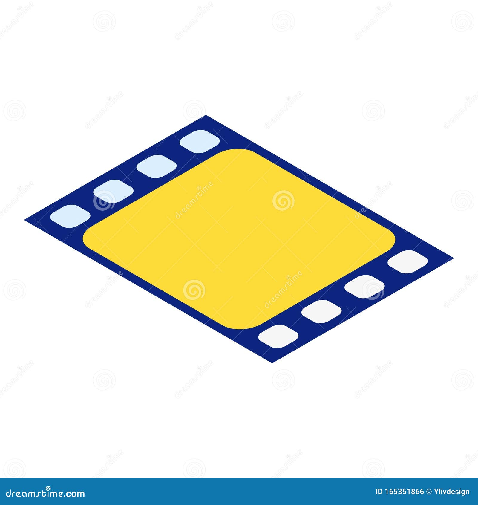 Yellow Film Icon, Isometric Style Stock Vector - Illustration of ...
