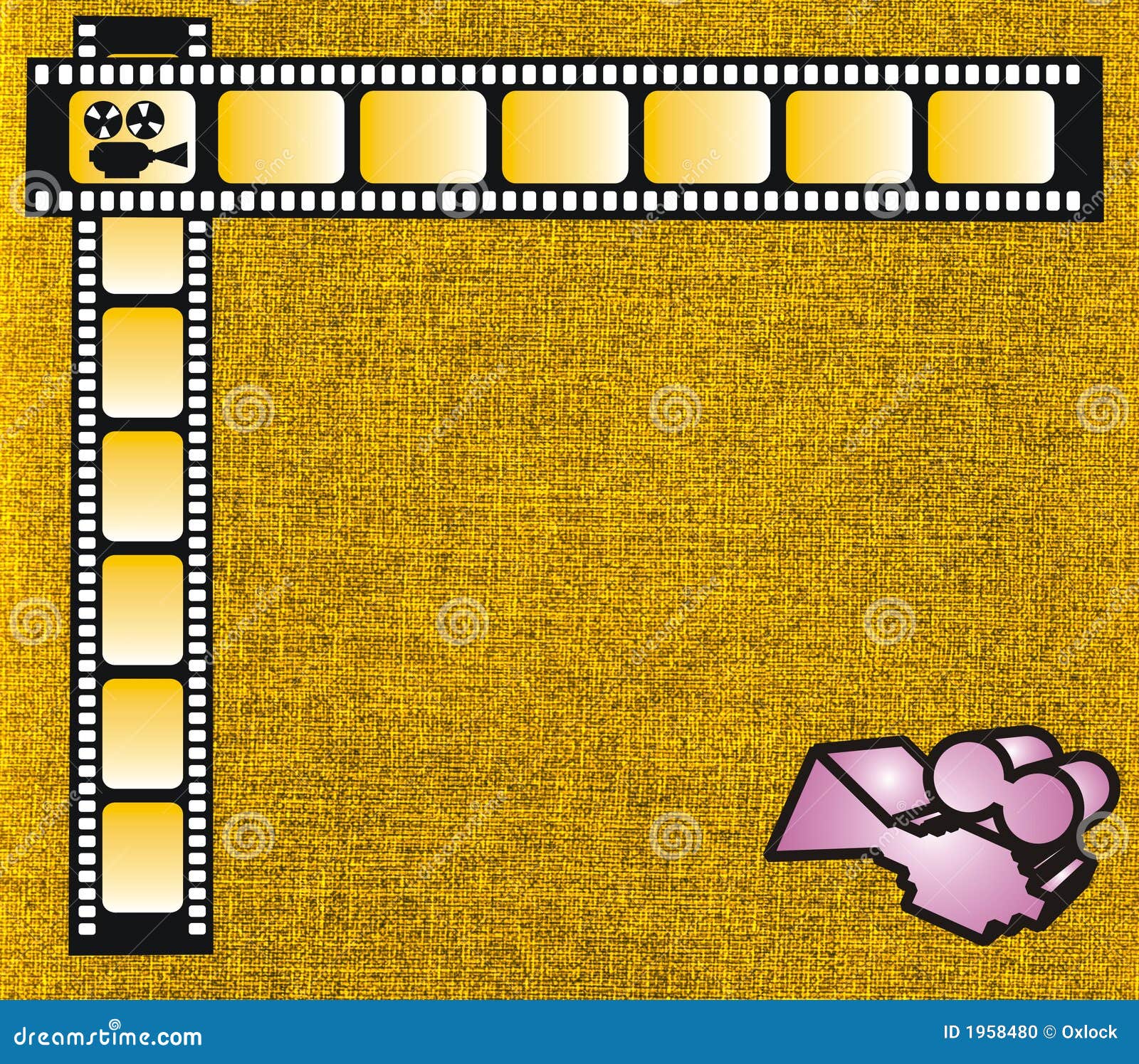Yellow Film Strip and Pink Camera Stock Illustration - Illustration of ...