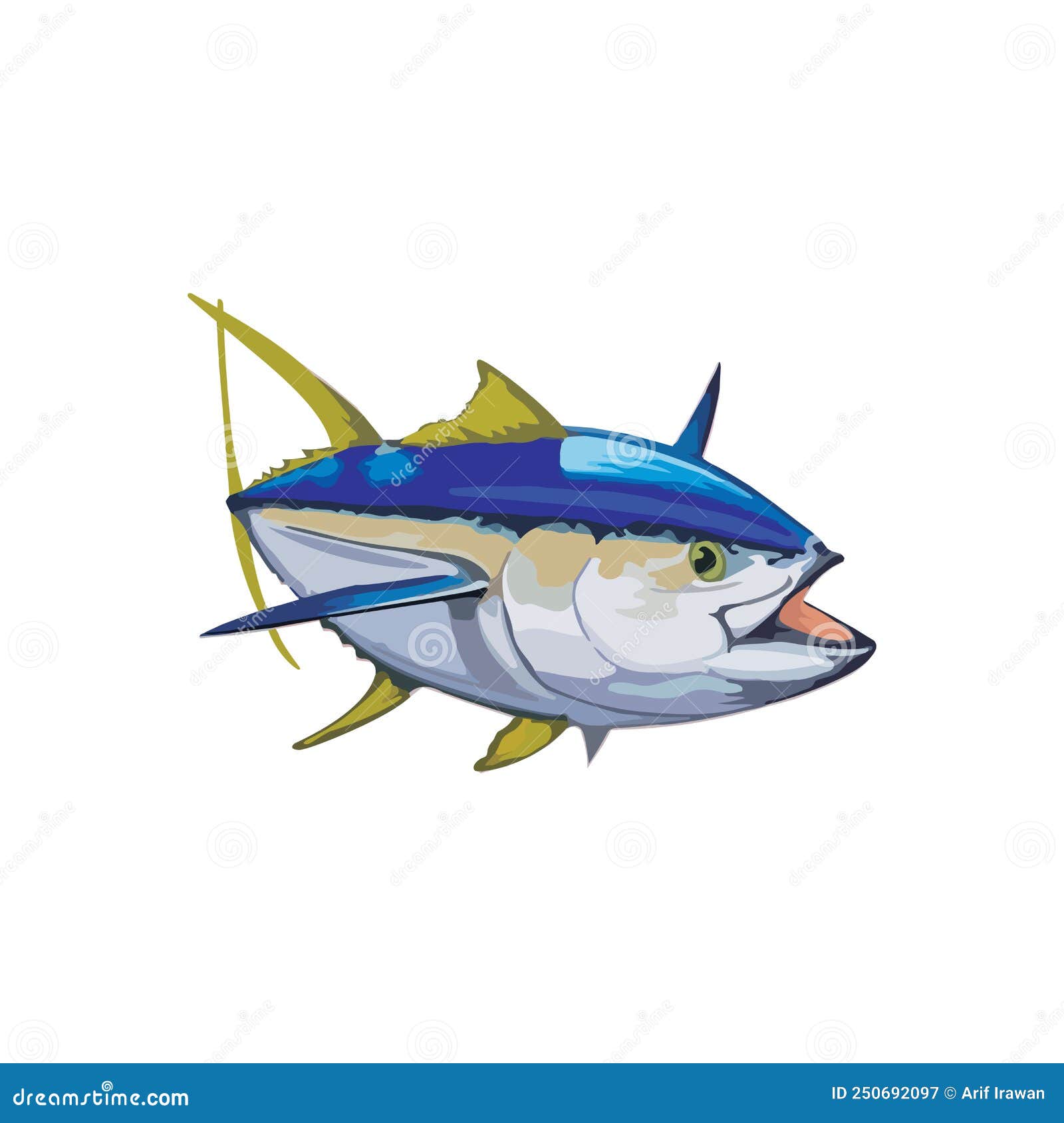YELLOW FIN TUNA FISH VECTOR Stock Vector - Illustration of nature ...