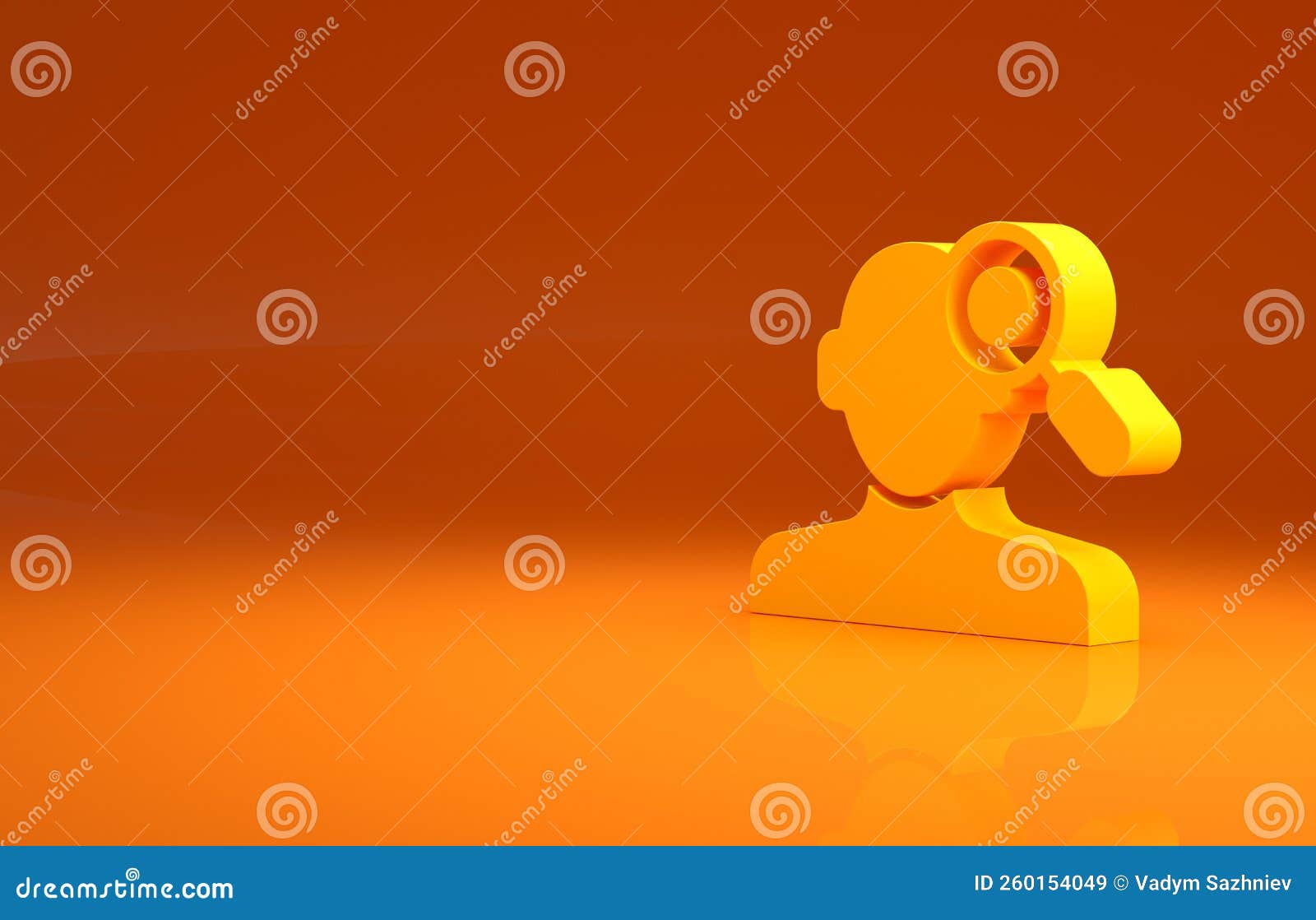 Yellow Finding a Problem in Psychology Icon Isolated on Orange ...
