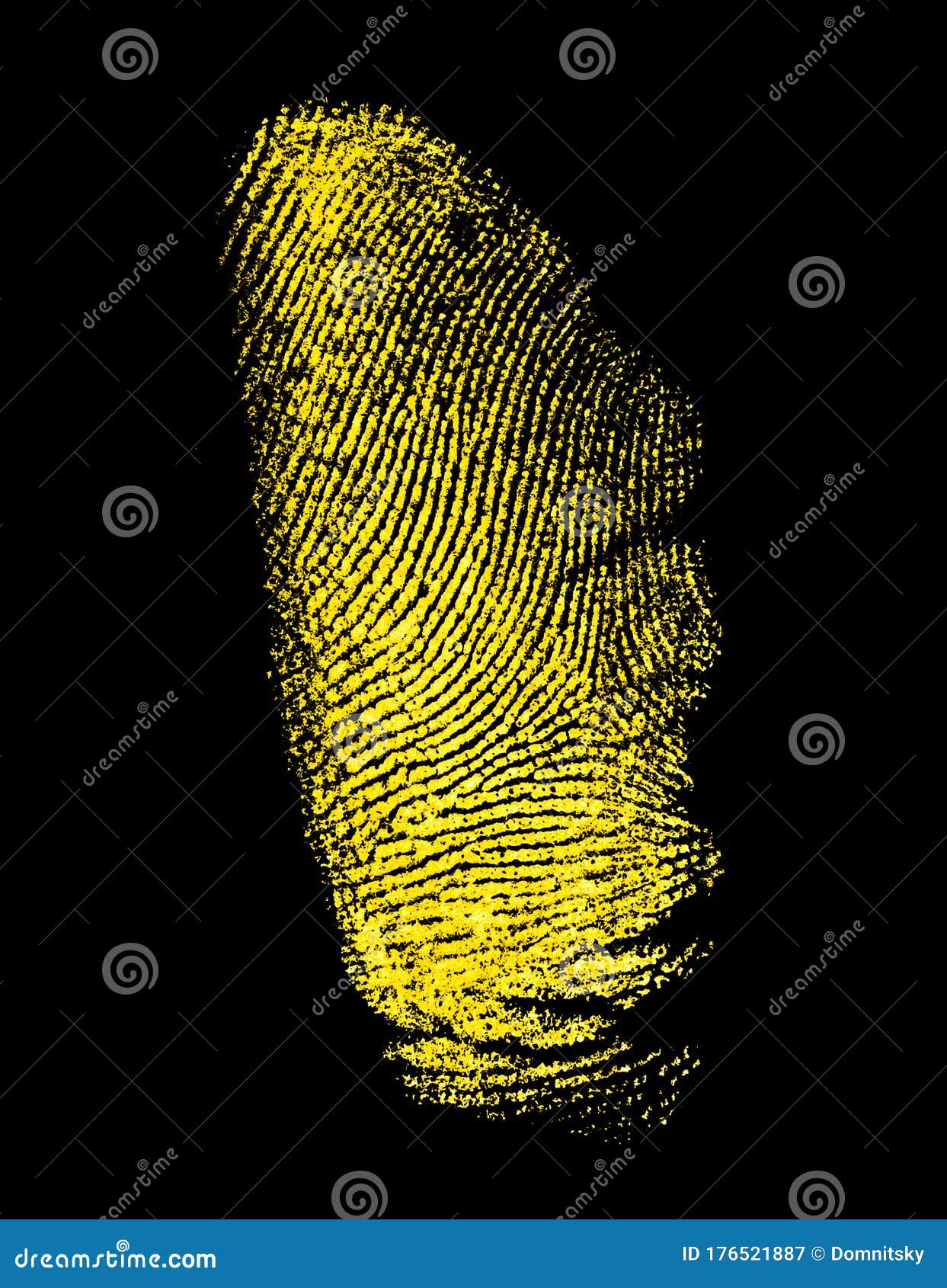 Yellow Fingerprint on Black Background Stock Image - Image of high ...