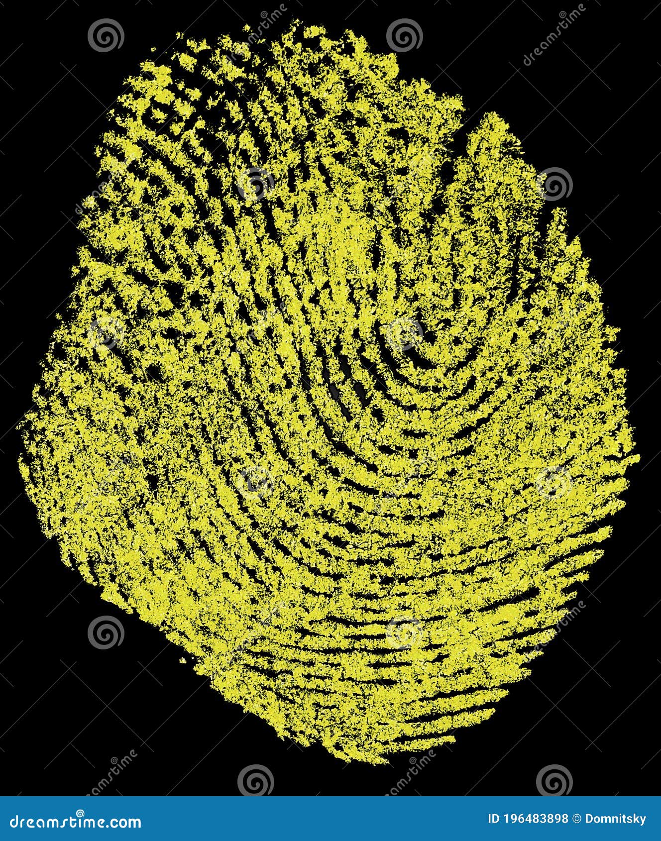 Yellow Fingerprint on Black Background Stock Photo - Image of curves ...
