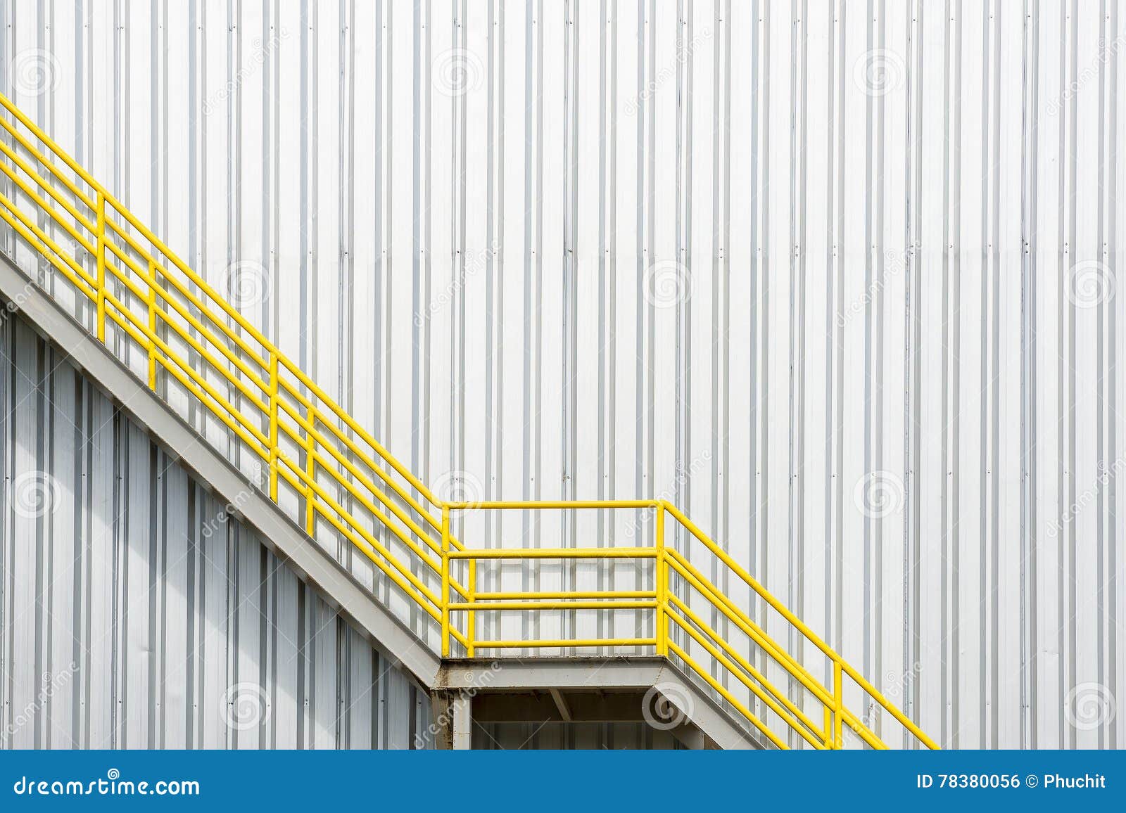 The Yellow Fire Escape Stair Stock Photo - Image of container, house ...