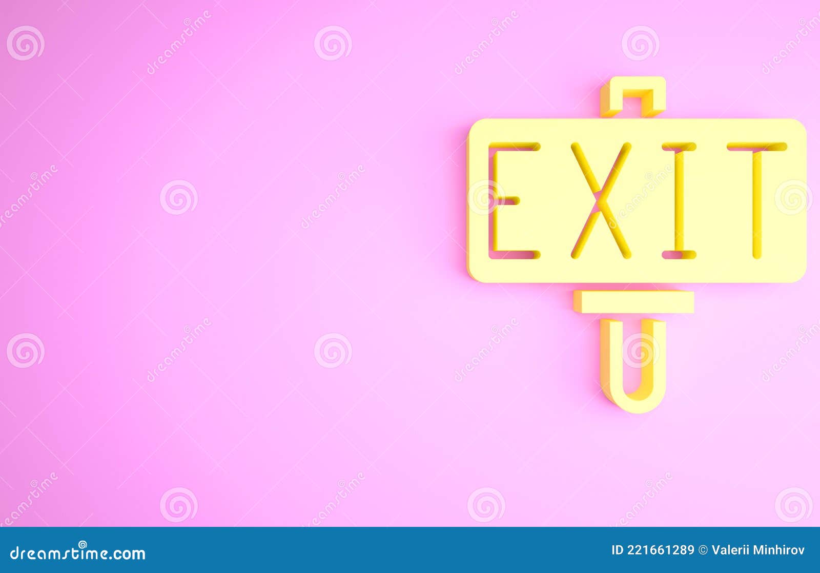 Yellow Fire Exit Icon Isolated on Pink Background. Fire Emergency Icon ...
