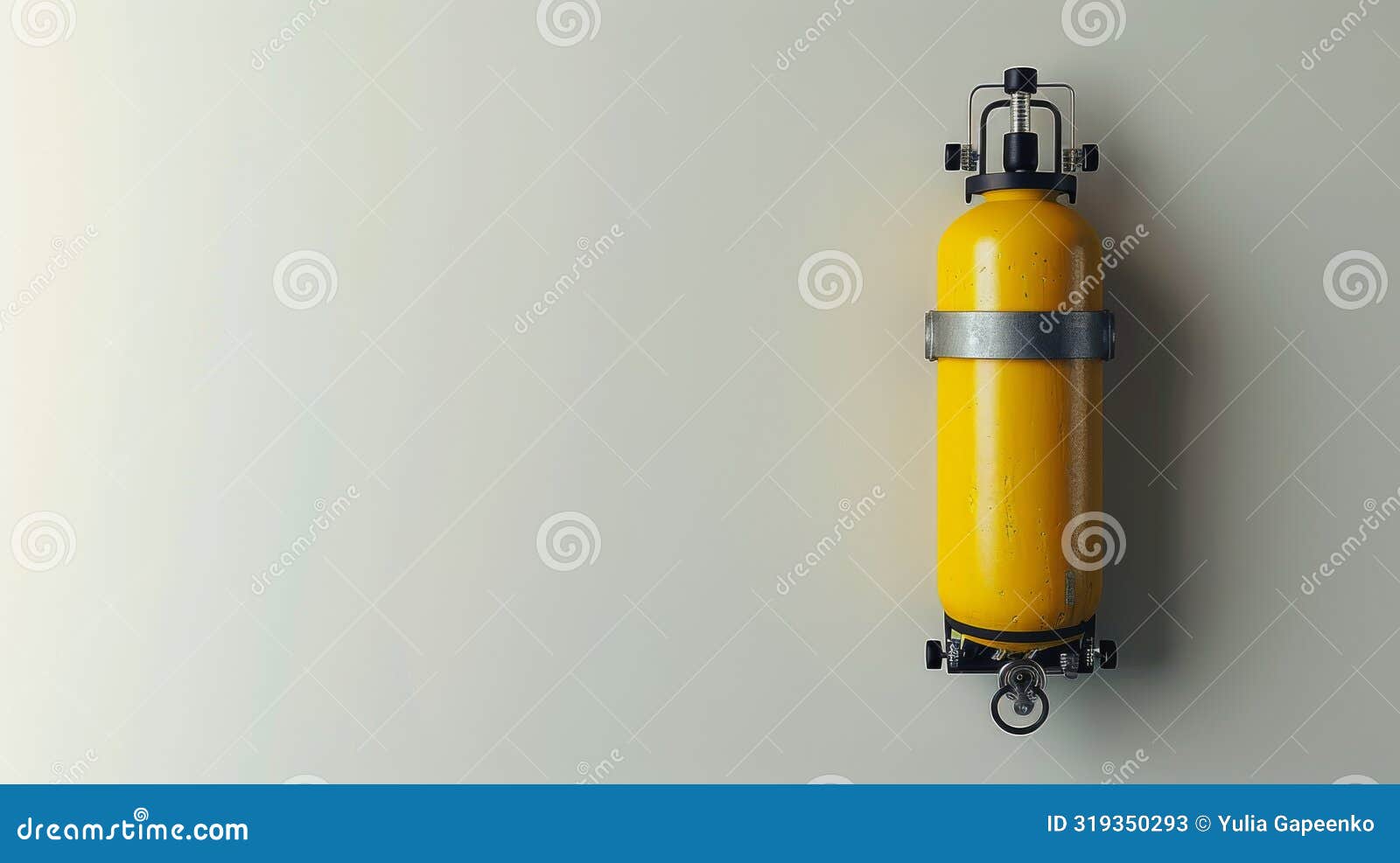 Yellow Fire Extinguisher Mounted on Wall Stock Image - Image of tool ...