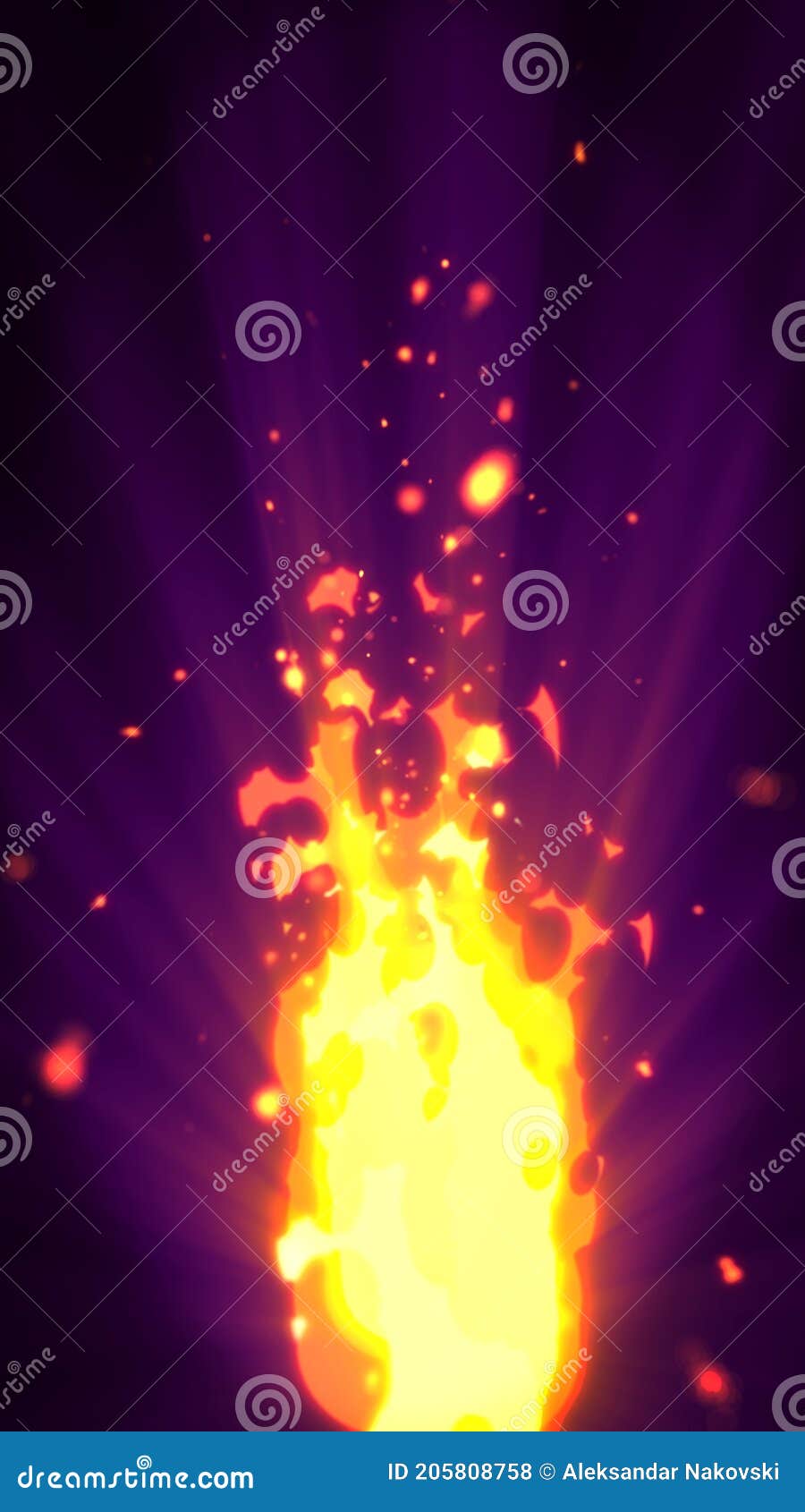 Yellow Fire Flame Isolated on Background Stock Illustration ...