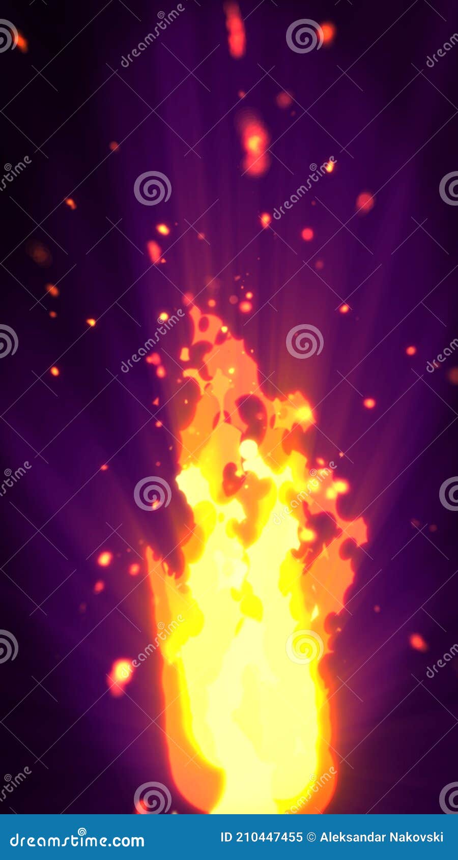 Yellow Fire Flame Isolated on Background Stock Illustration ...