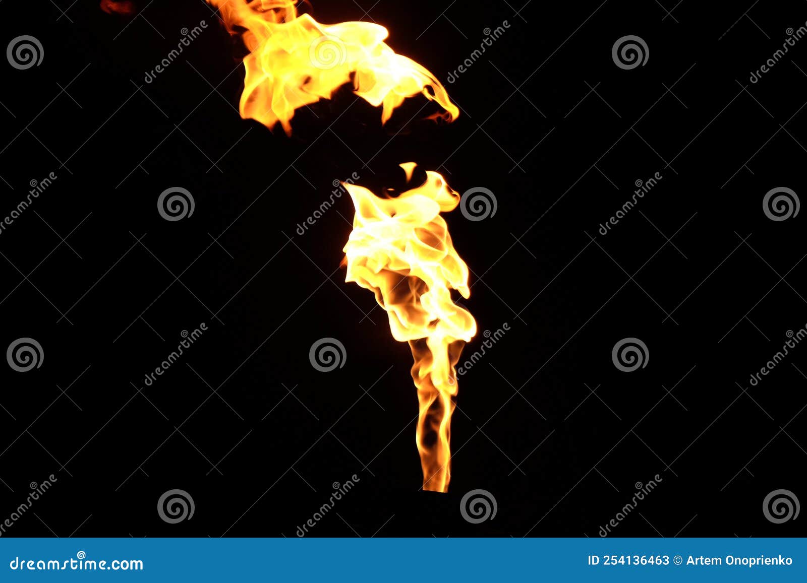 Yellow Fire Flames Isolated on a Black Background Stock Illustration ...