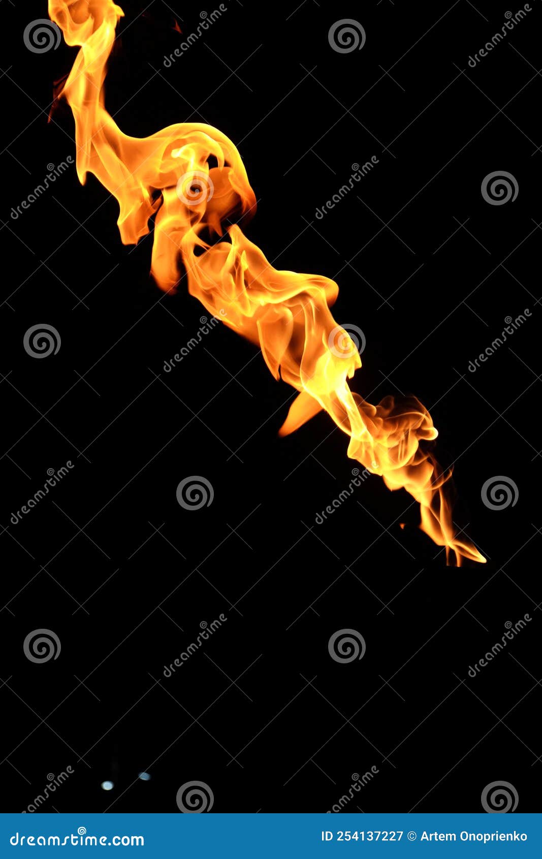 Yellow Fire Flames Isolated on a Black Background Stock Illustration ...