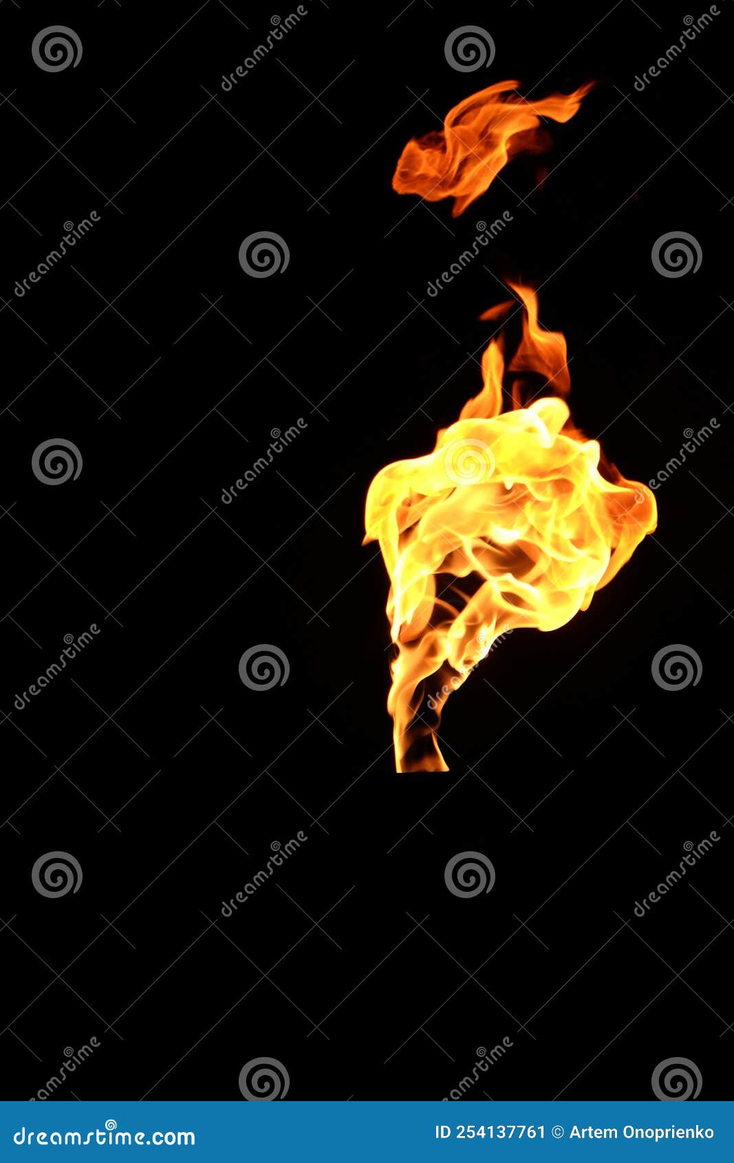 Yellow Fire Flames Isolated on a Black Background Stock Image - Image ...