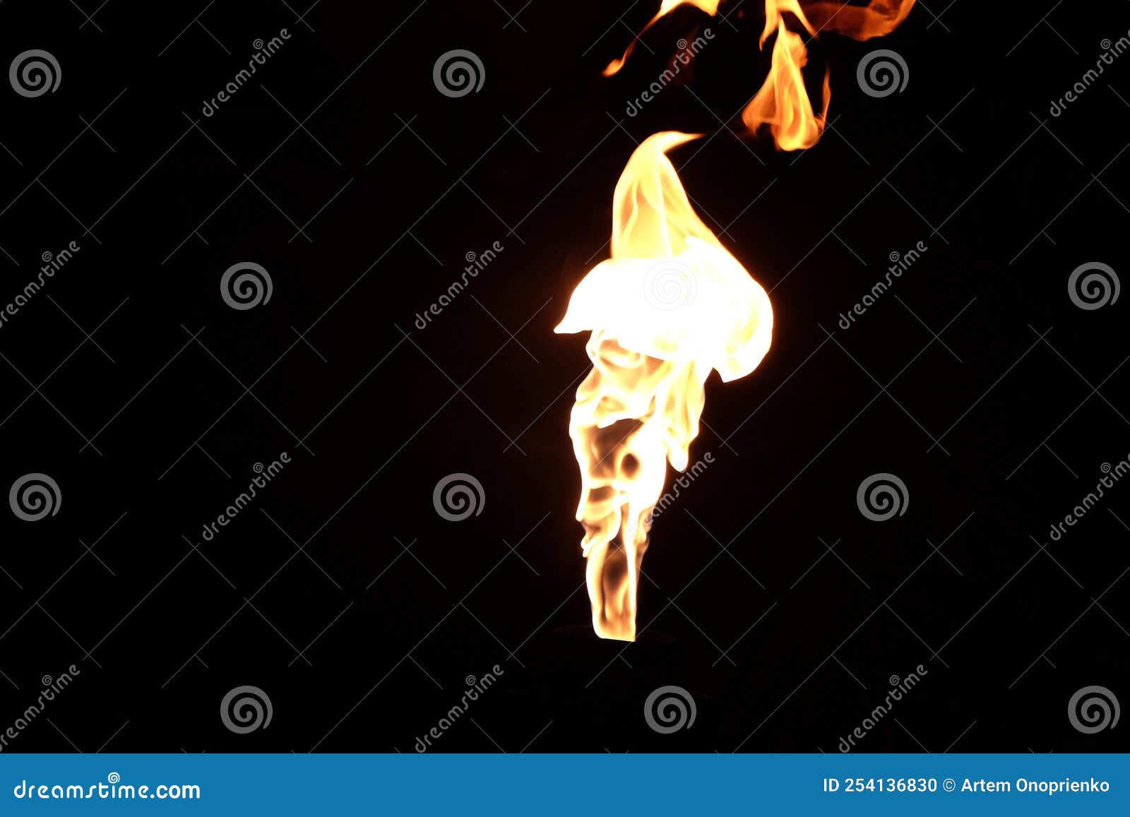 Yellow Fire Flames Isolated on a Black Background Stock Illustration ...