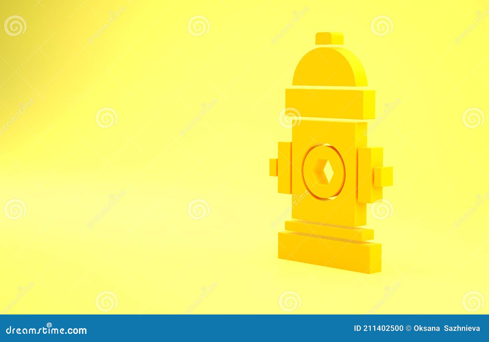 Yellow Fire Hydrant Icon Isolated on Yellow Background. Minimalism ...